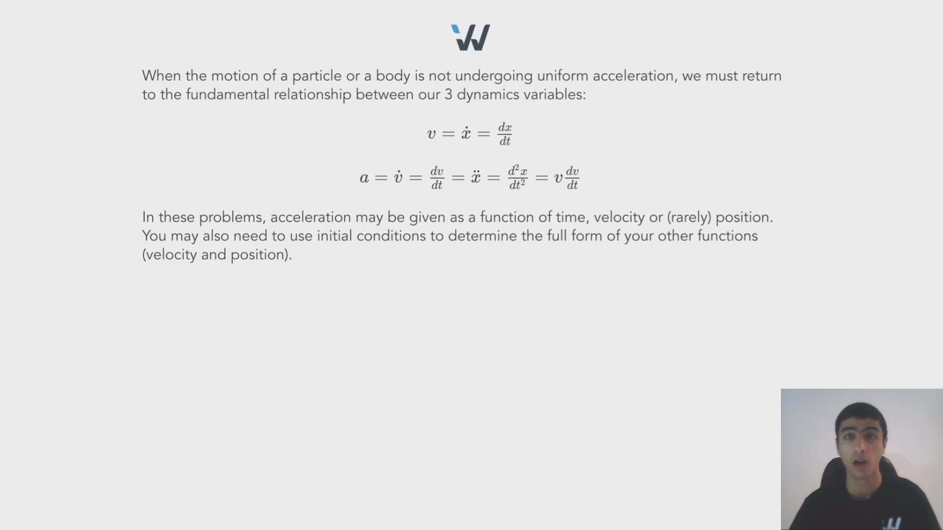 Non-Uniformly Accelerated Motion - Wize University Dynamics Textbook ...
