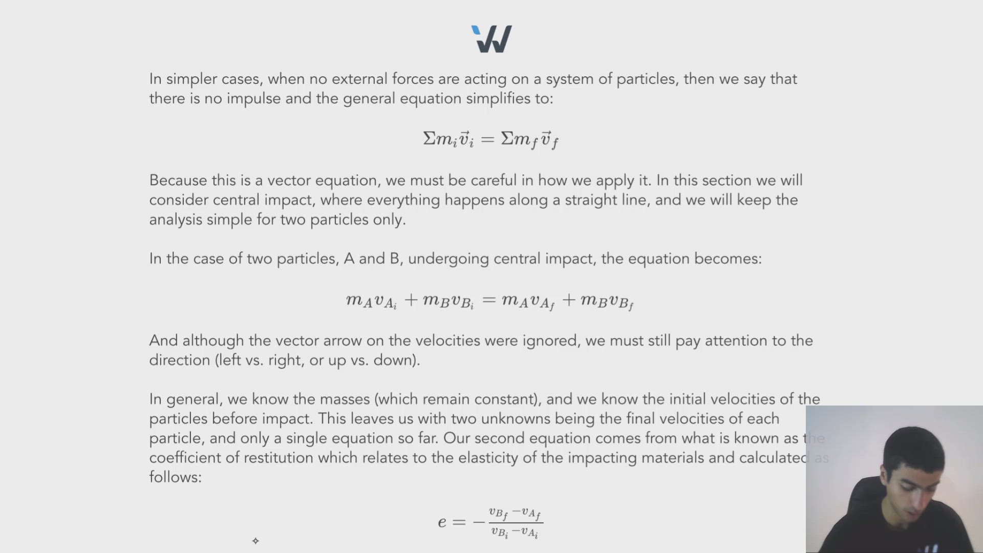 Central Impact - Wize University Dynamics Textbook (Master) | Wizeprep