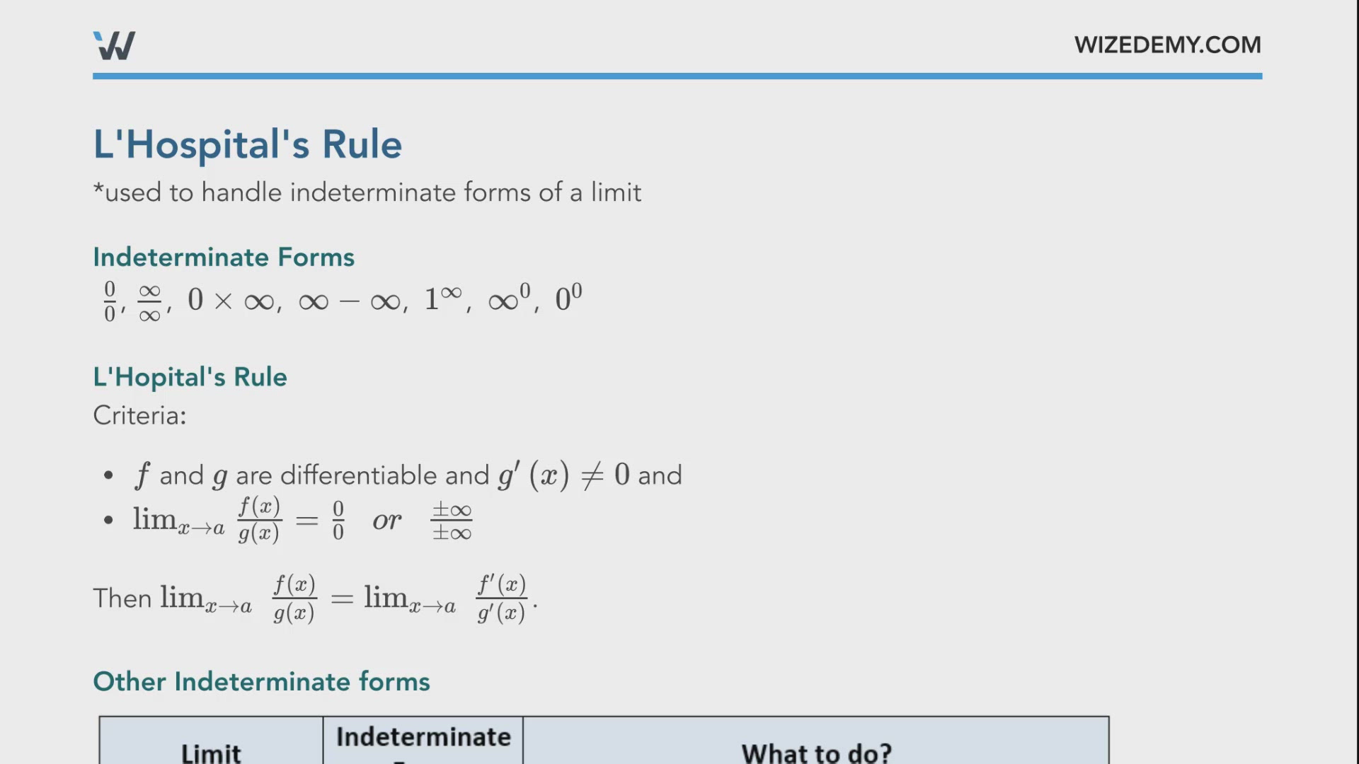 L Hospital s Rule Wize University Calculus 2 Textbook Wizeprep L Hospital s Rule Wize University Calculus 2 Textbook Wizeprep