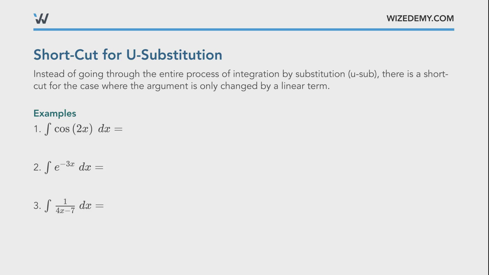 U-Substitution - Wize University Calculus 2 Textbook | Wizeprep