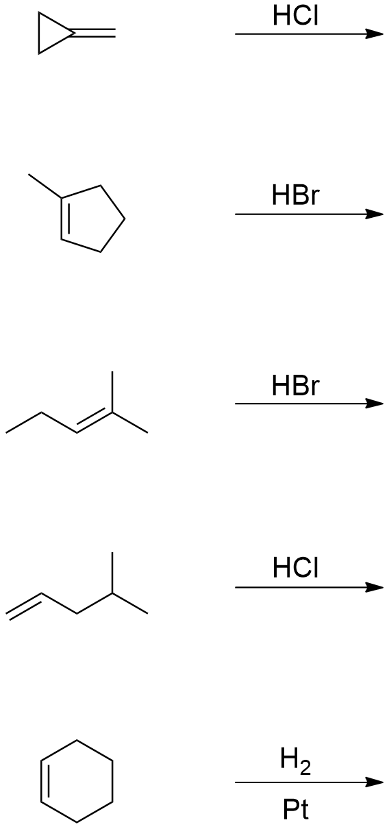 [Solution] Predict the Products Alkene Addition | Wizeprep