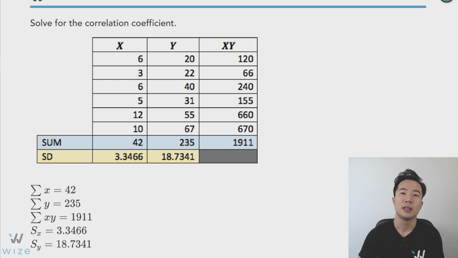 Solving for Correlation - Wize University Statistics Textbook | Wizeprep