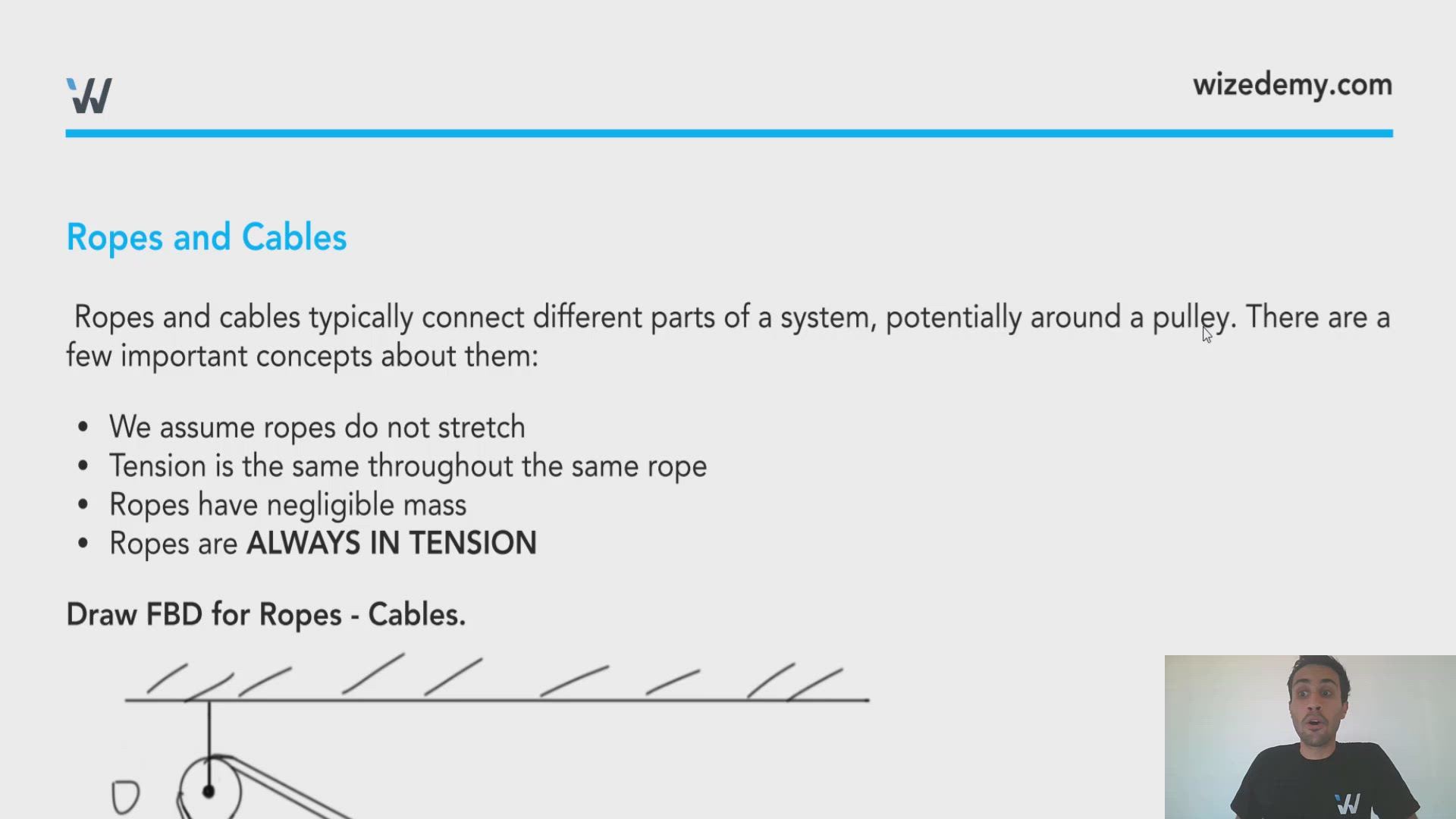 (2D) Pulleys, Ropes, Cables, Springs - Wize University Statics Textbook ...