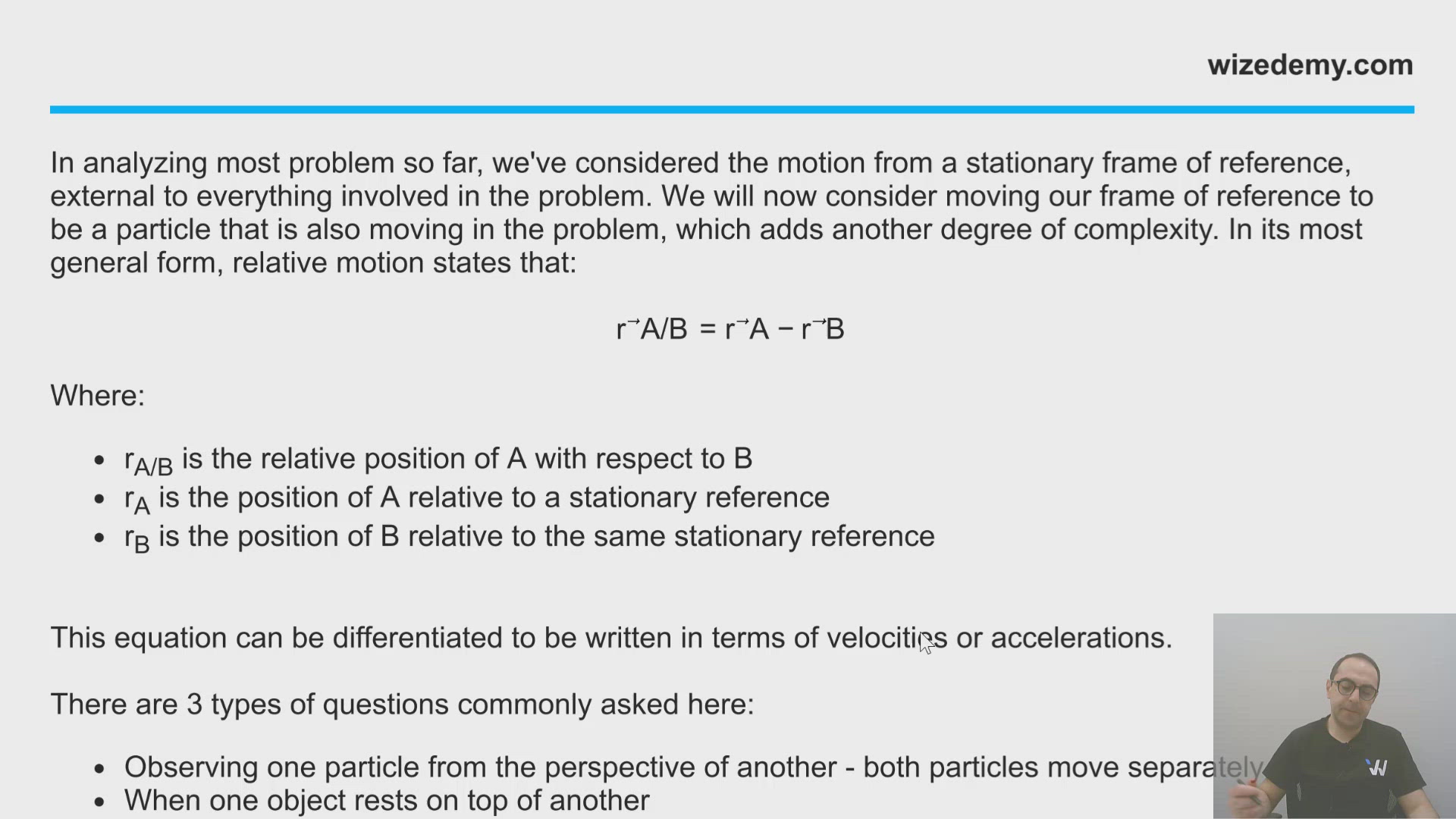 Relative Motion of Two Particles - Wize University Dynamics Textbook ...