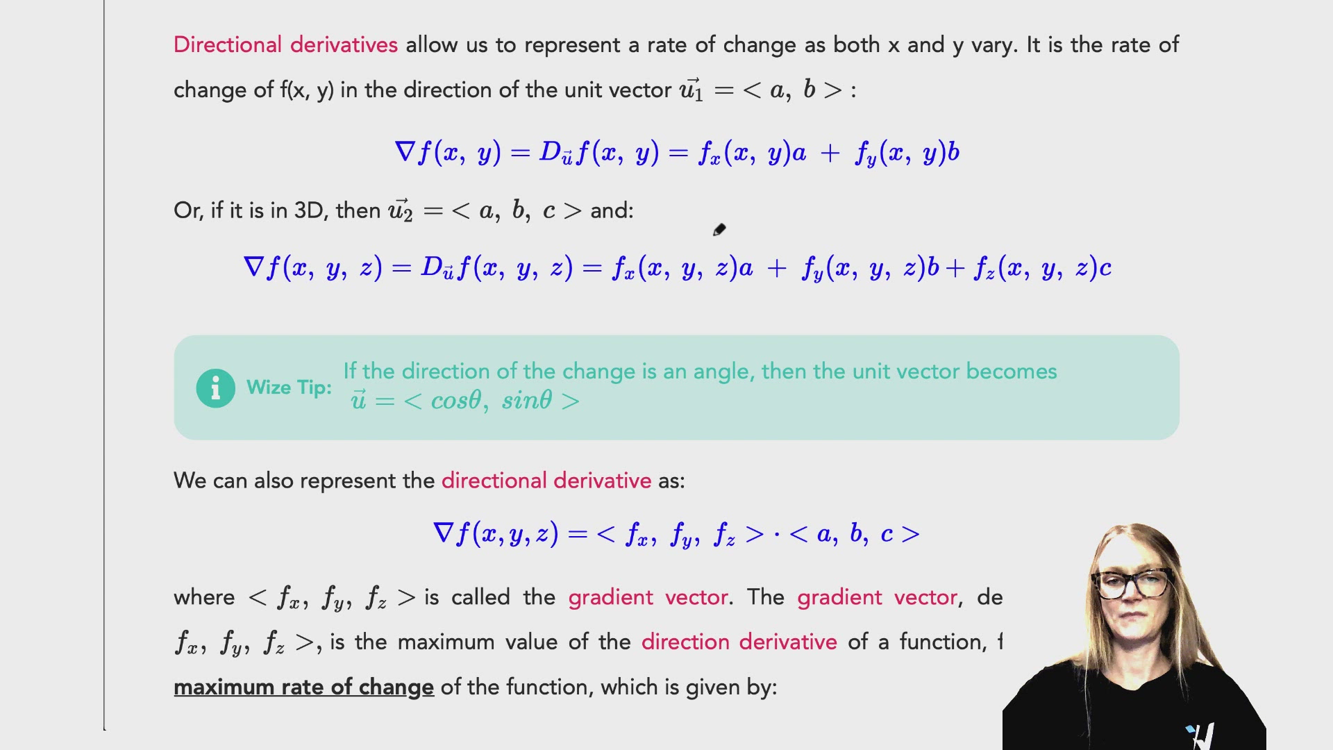Gradient and Directional Derivatives - Wize University Calculus 3 Textbook | Wizeprep