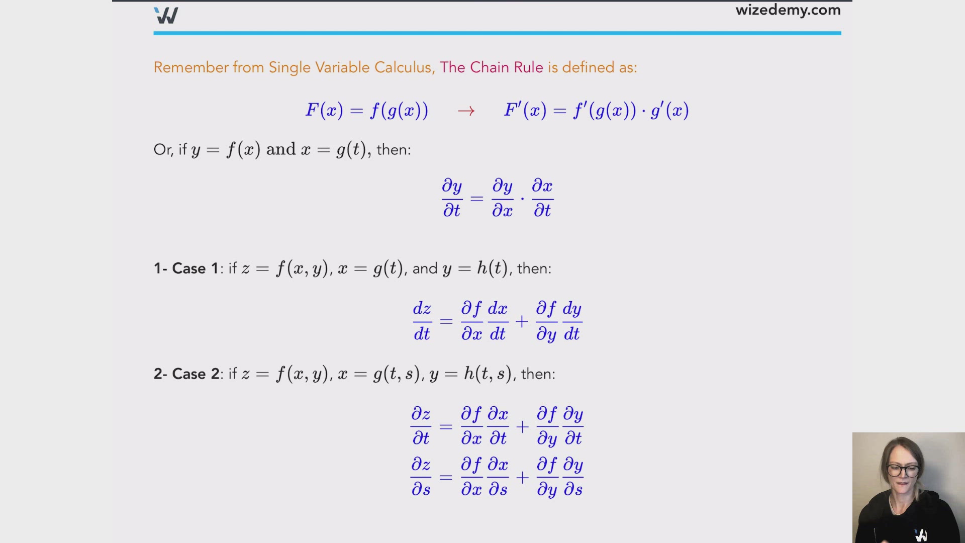 Chain Rules for Functions with Several Variables & Implicit Differentiation - Wize University ...