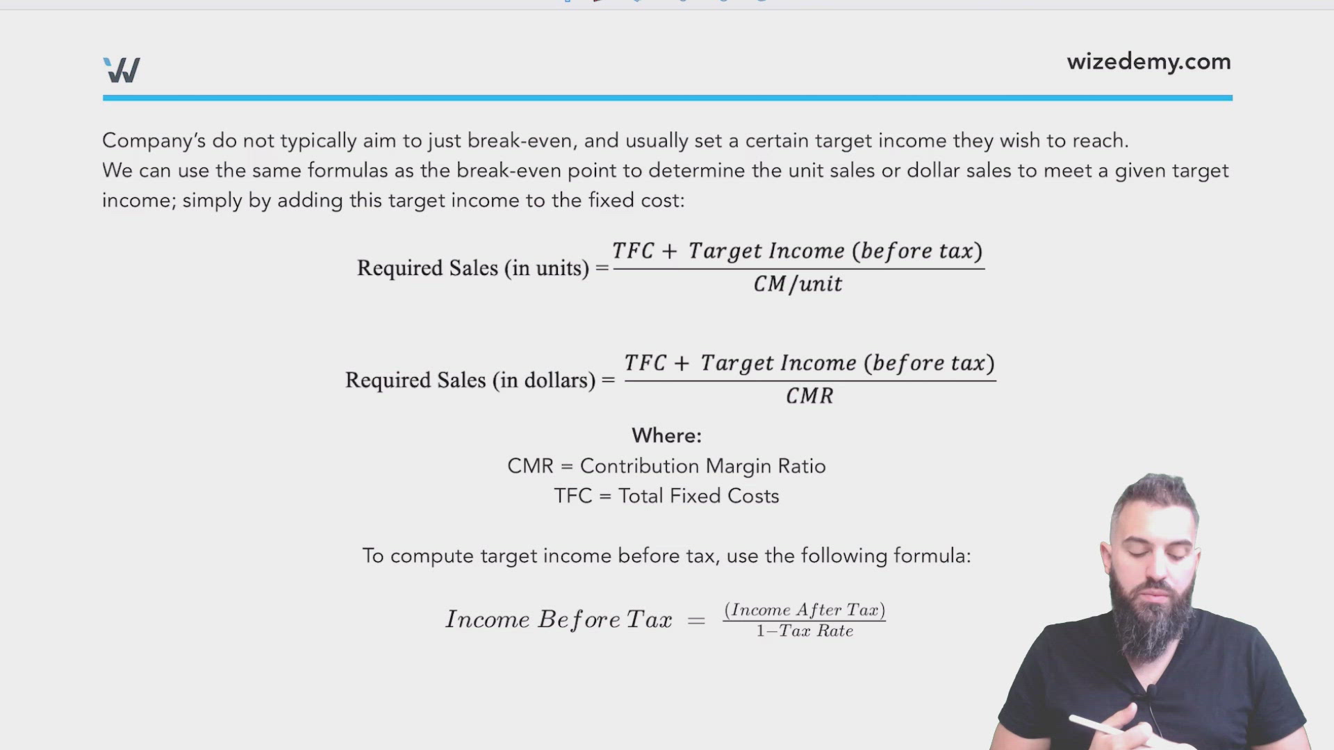 Required Sales for Target Profit - Wize University Managerial ...