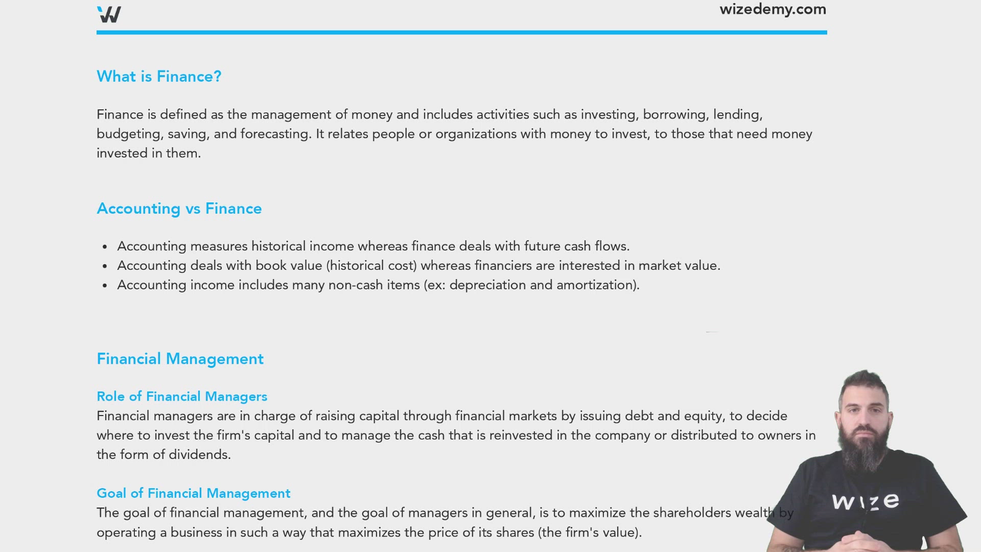 Introduction to Finance - Wize University Introduction to Finance ...