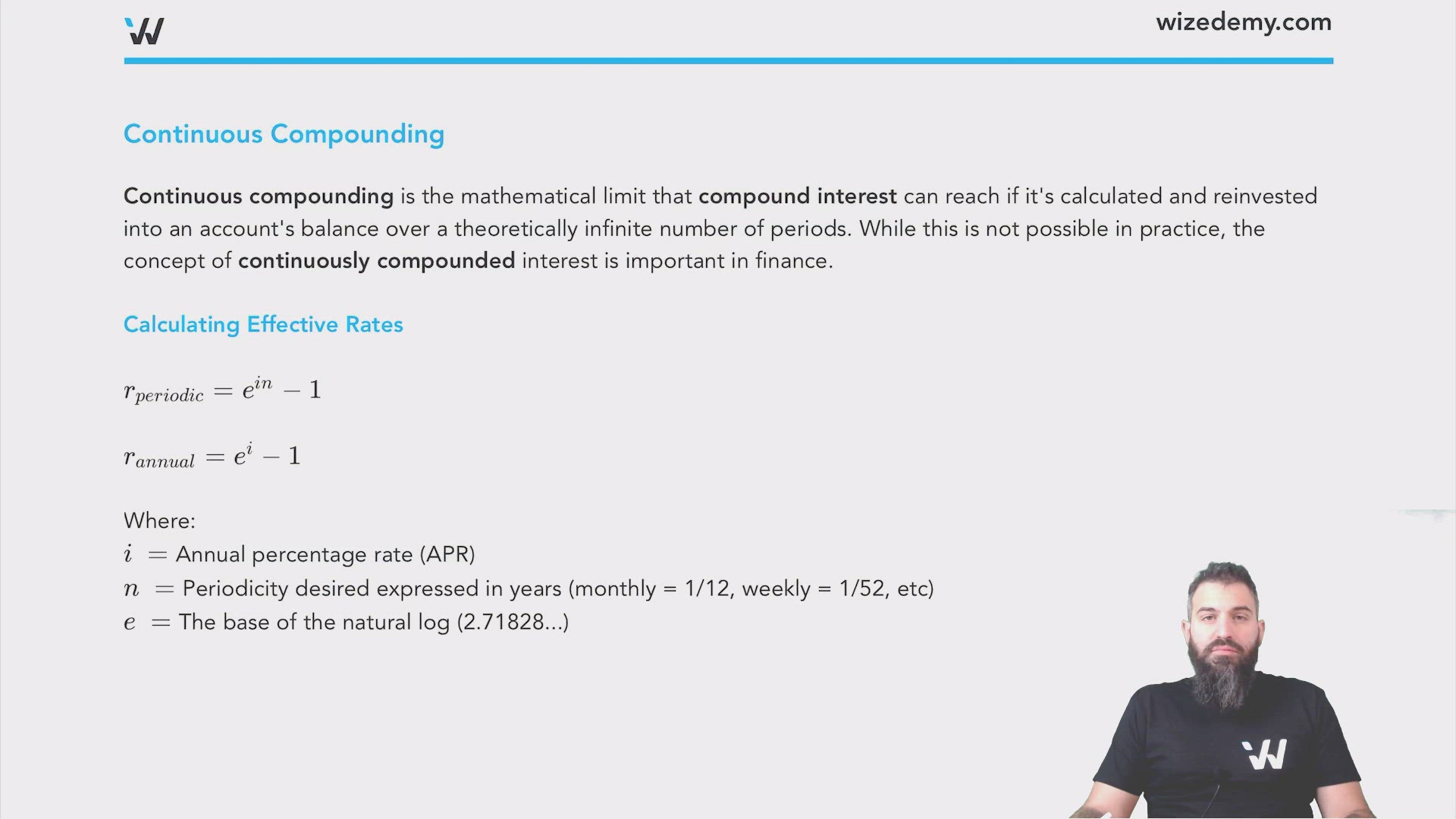 Effective Rates with Continuous Compounding - Wize University ...