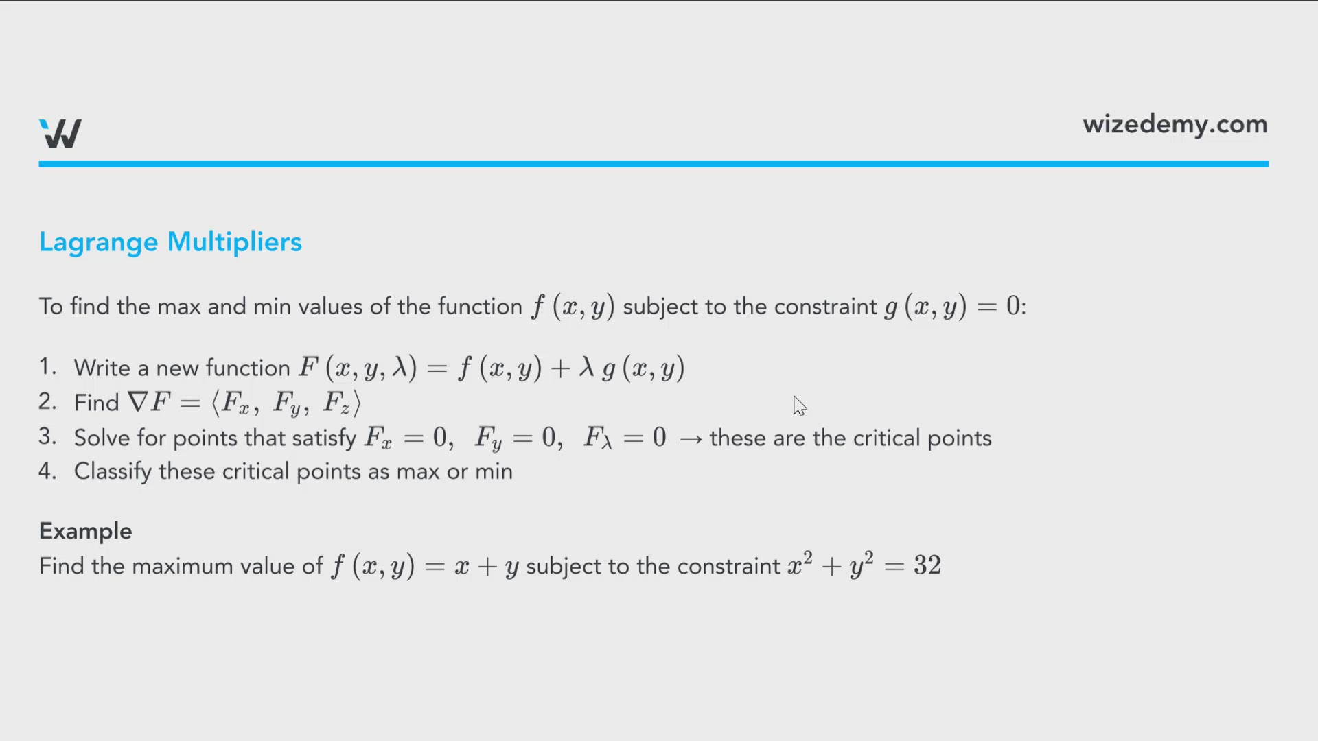 Max & Min - Wize University Calculus 2 Textbook | Wizeprep