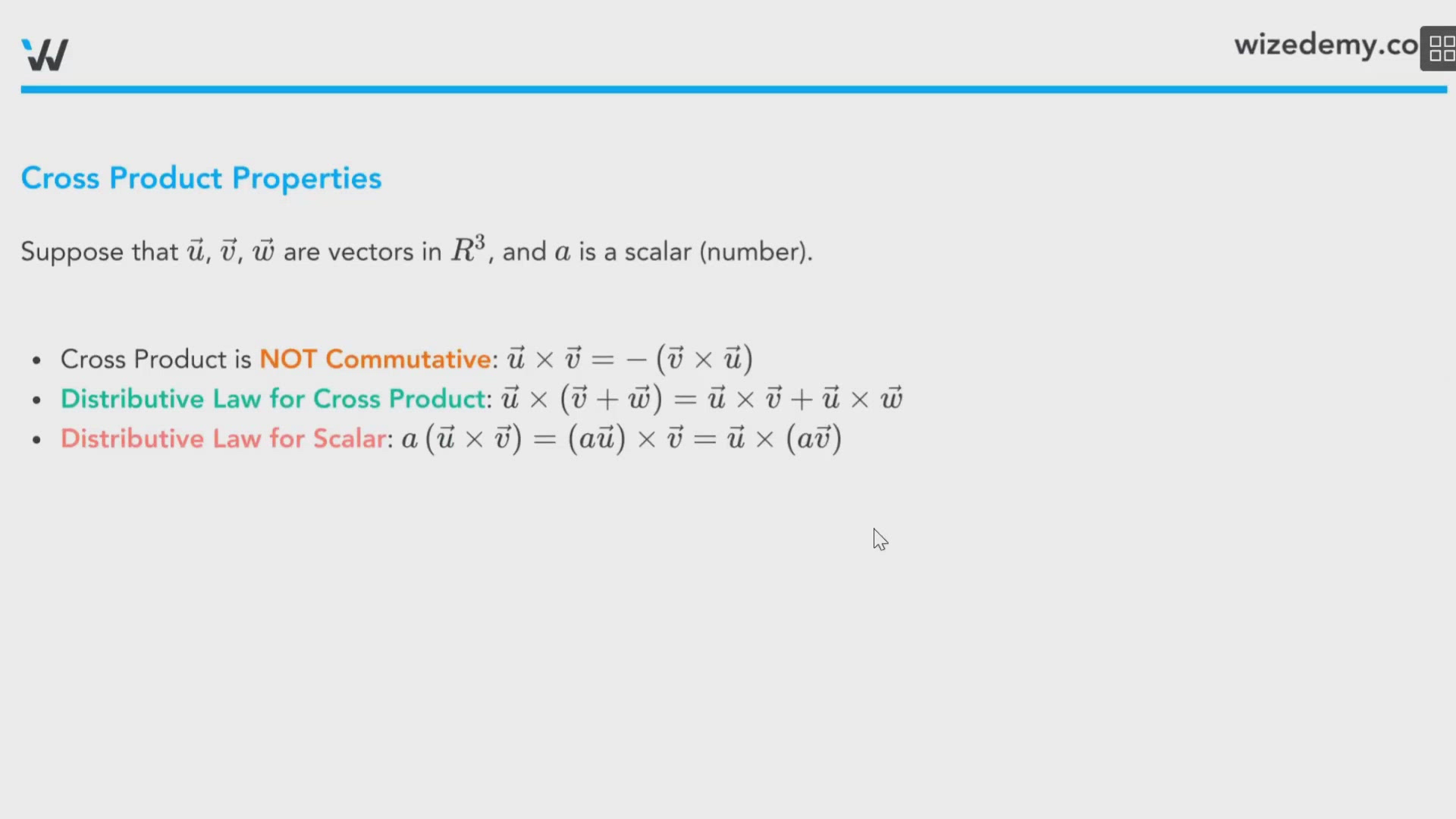 Cross Product - Wize High School Grade 12 Calculus Textbook | Wizeprep