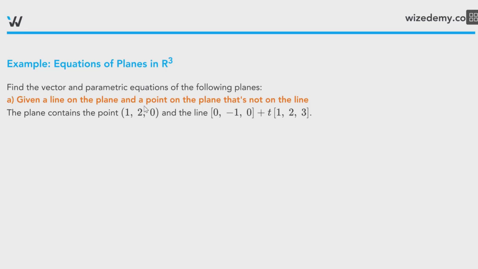 Equations of Planes in $R^3$ - Wize High School Grade 12 Calculus ...