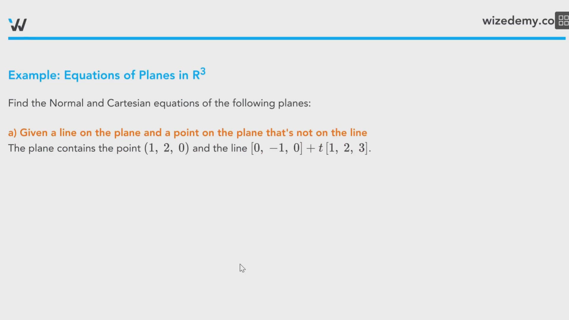 Equations of Planes in $R^3$ - Wize High School Grade 12 Calculus ...