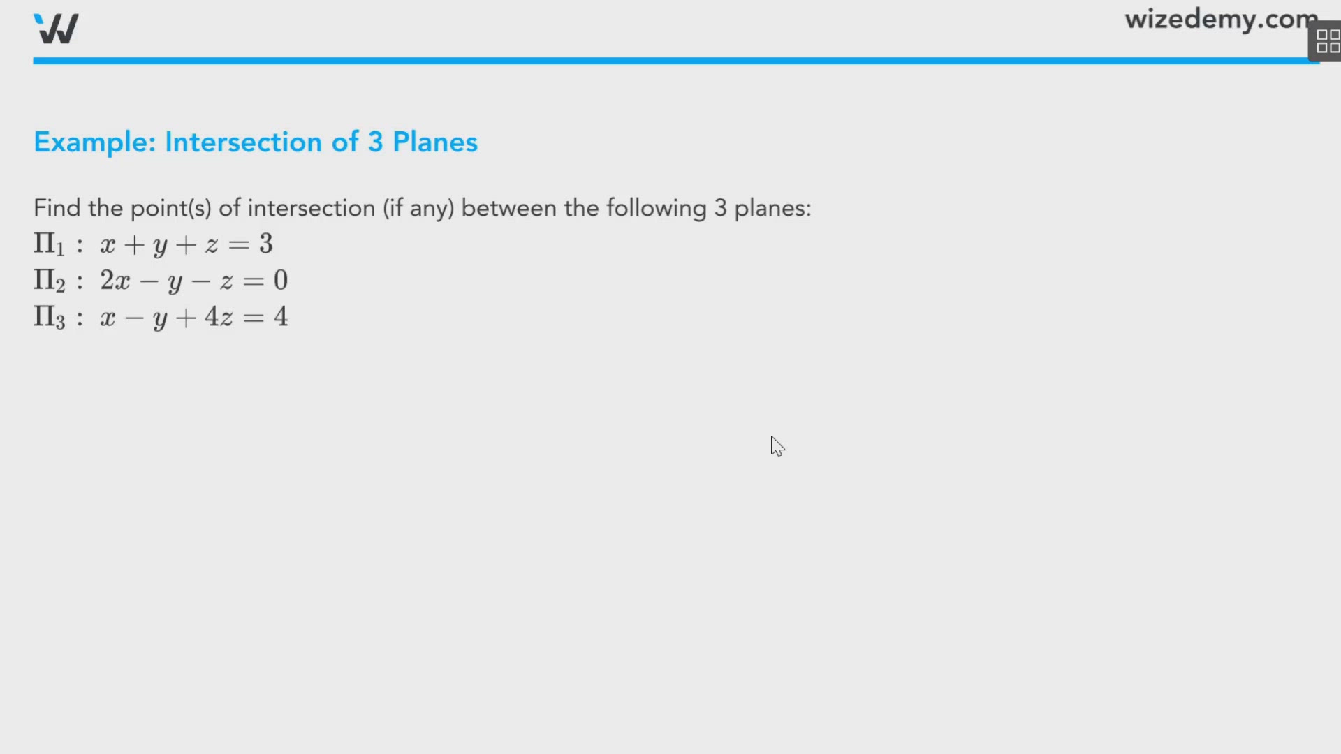 Intersection of 3 Planes - Wize High School Grade 12 Calculus Textbook ...
