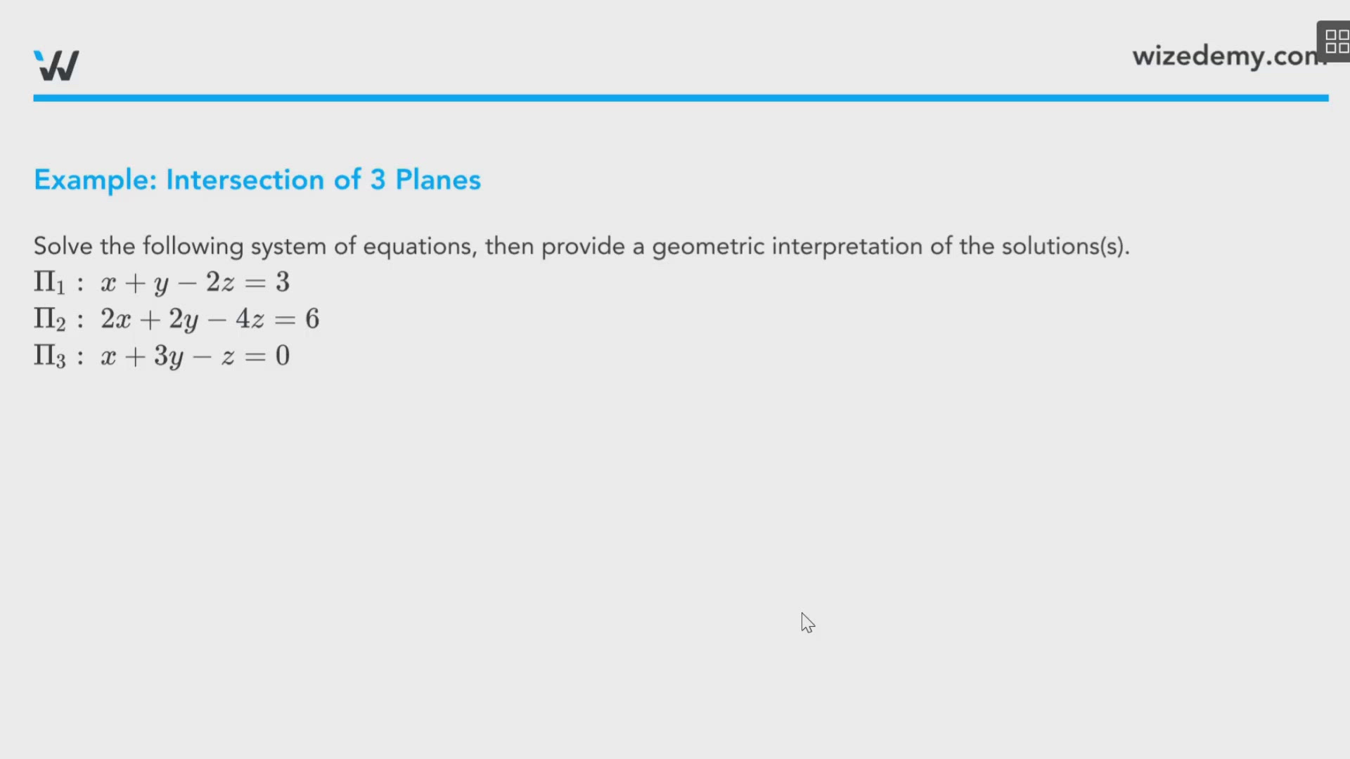 Intersection of 3 Planes - Wize High School Grade 12 Calculus Textbook ...