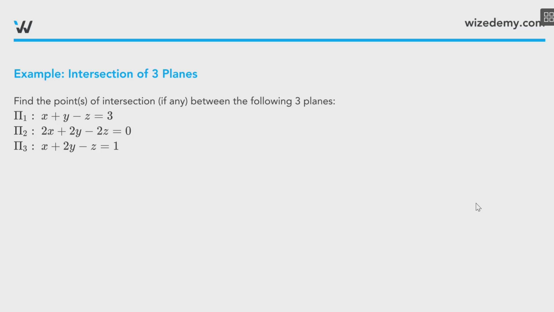 Intersection of 3 Planes - Wize High School Grade 12 Calculus Textbook ...
