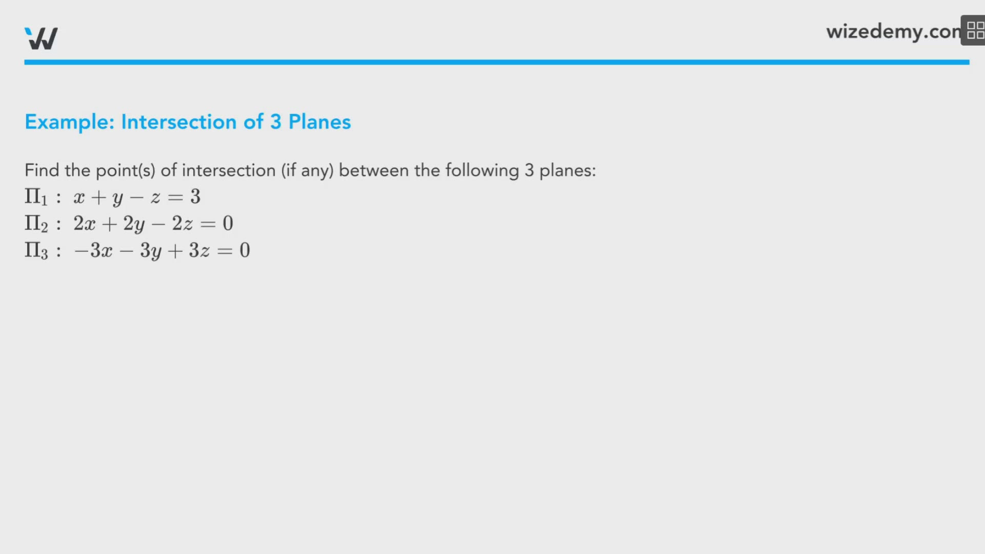 Intersection of 3 Planes - Wize High School Grade 12 Calculus Textbook ...