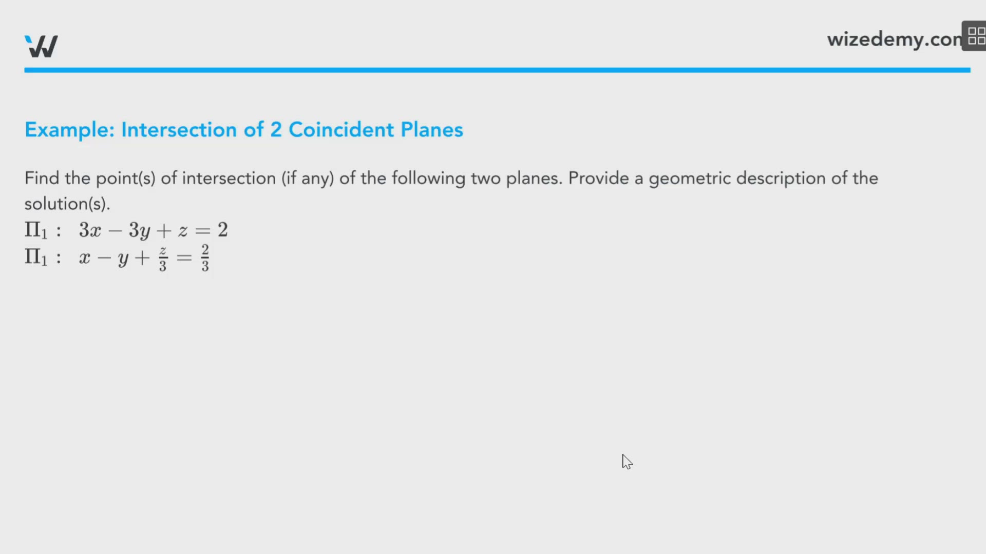 Intersection of 2 Planes - Wize High School Grade 12 Calculus Textbook ...