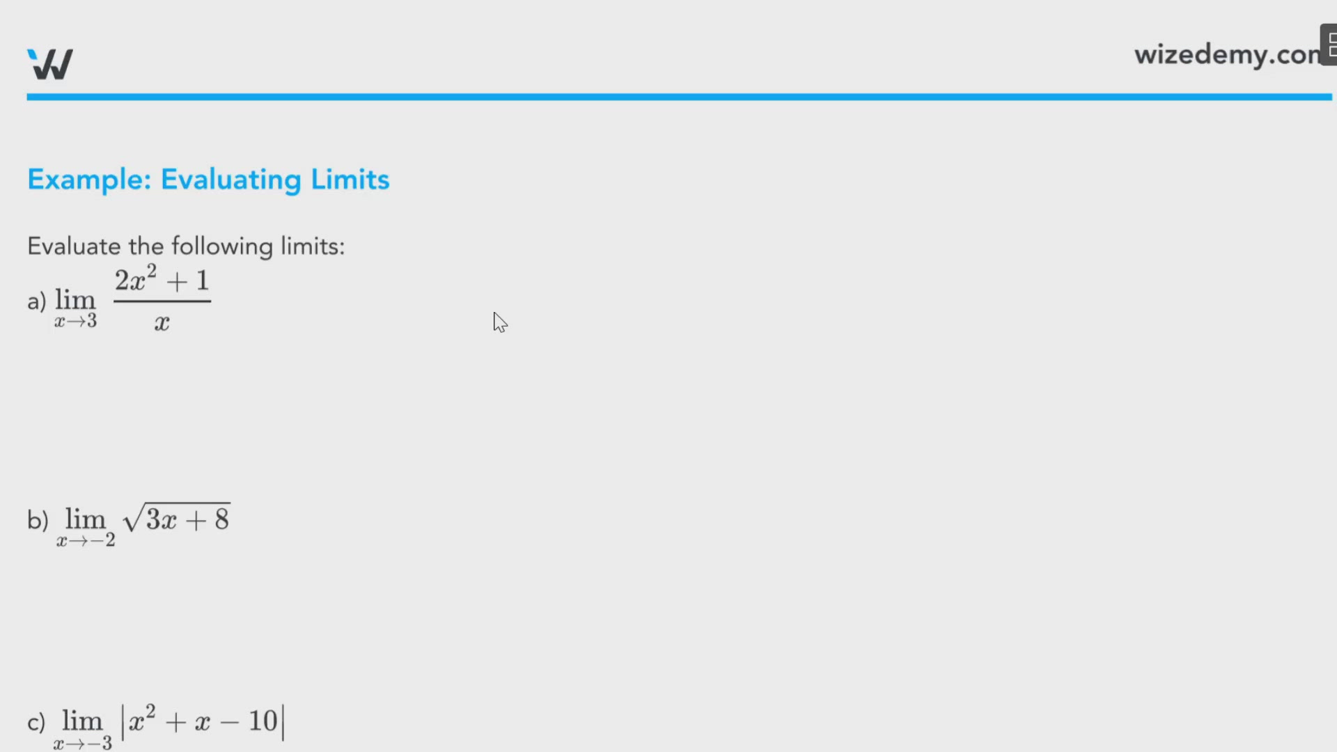 Limits - Wize High School Grade 12 Calculus Textbook | Wizeprep