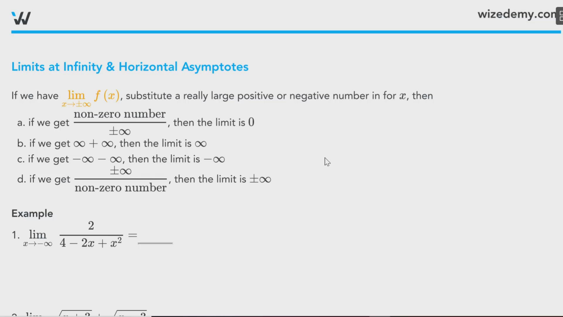 Limits - Wize High School Grade 12 Calculus Textbook | Wizeprep