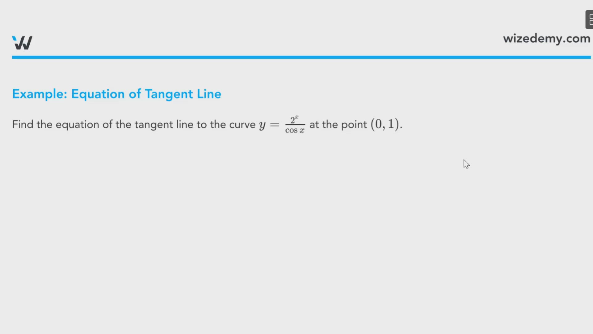 Finding Tangent Lines Of Trig Functions