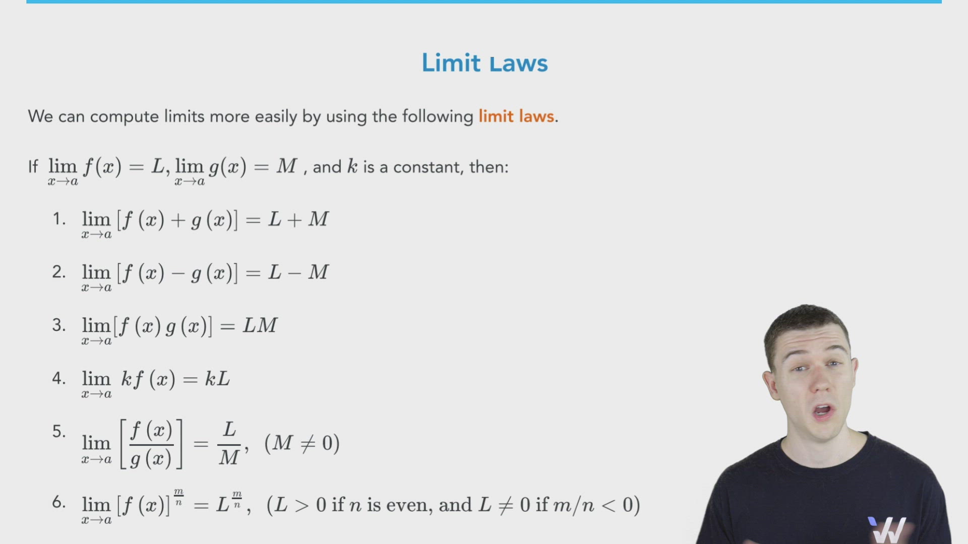Limit Laws - Wize University Calculus 1 Textbook | Wizeprep