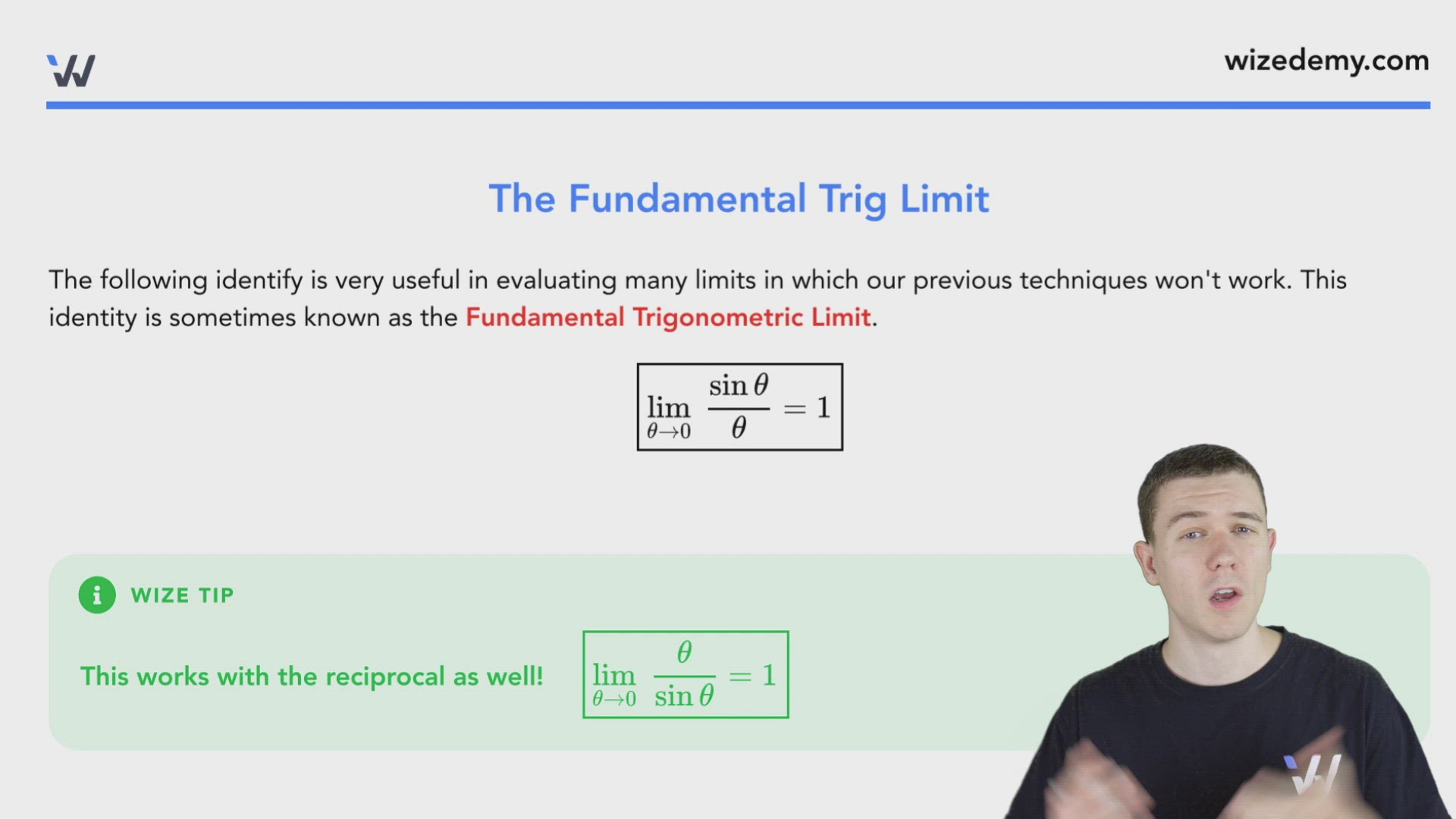 The Fundamental Trig Limit - Wize University Calculus 1 Textbook | Wizeprep