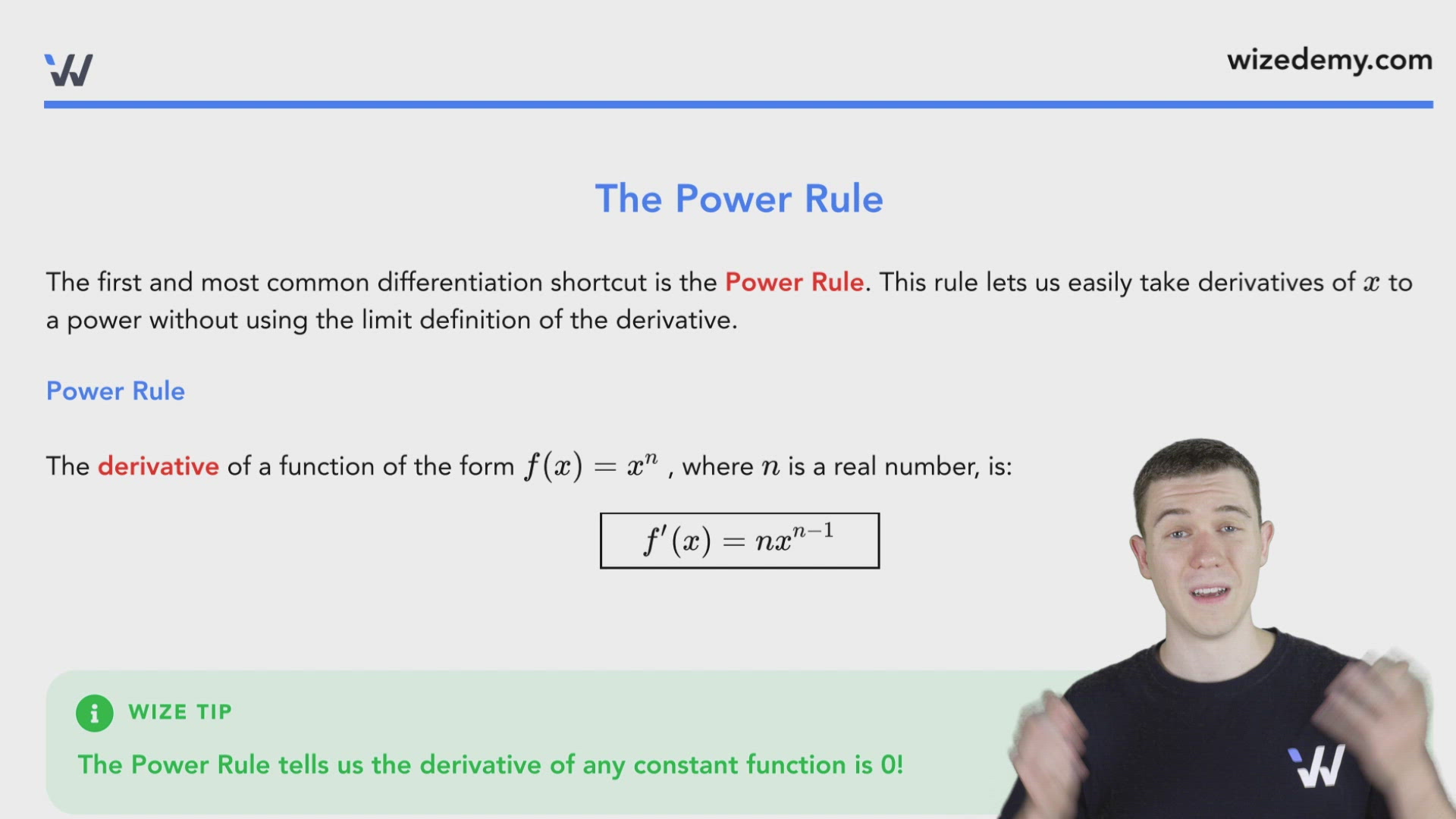 The Power Rule Derivative Of Polynomials Wize University Calculus 1 The Power Rule Derivative Of Polynomials Wize University Calculus 1