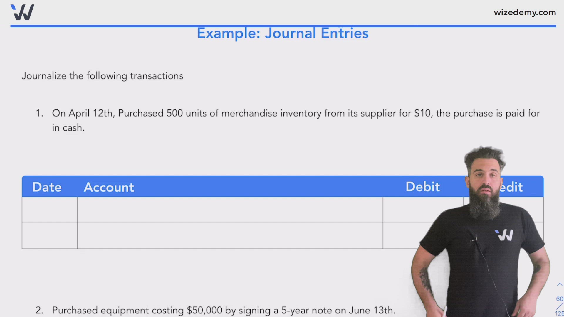 Journal Entries - Wize University Introduction to Financial Accounting ...