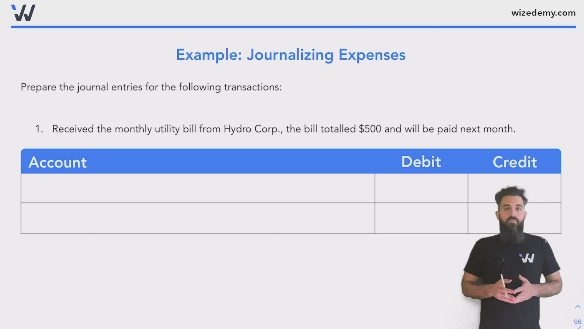 Journalizing Expenses - Wize University Introduction to Financial ...