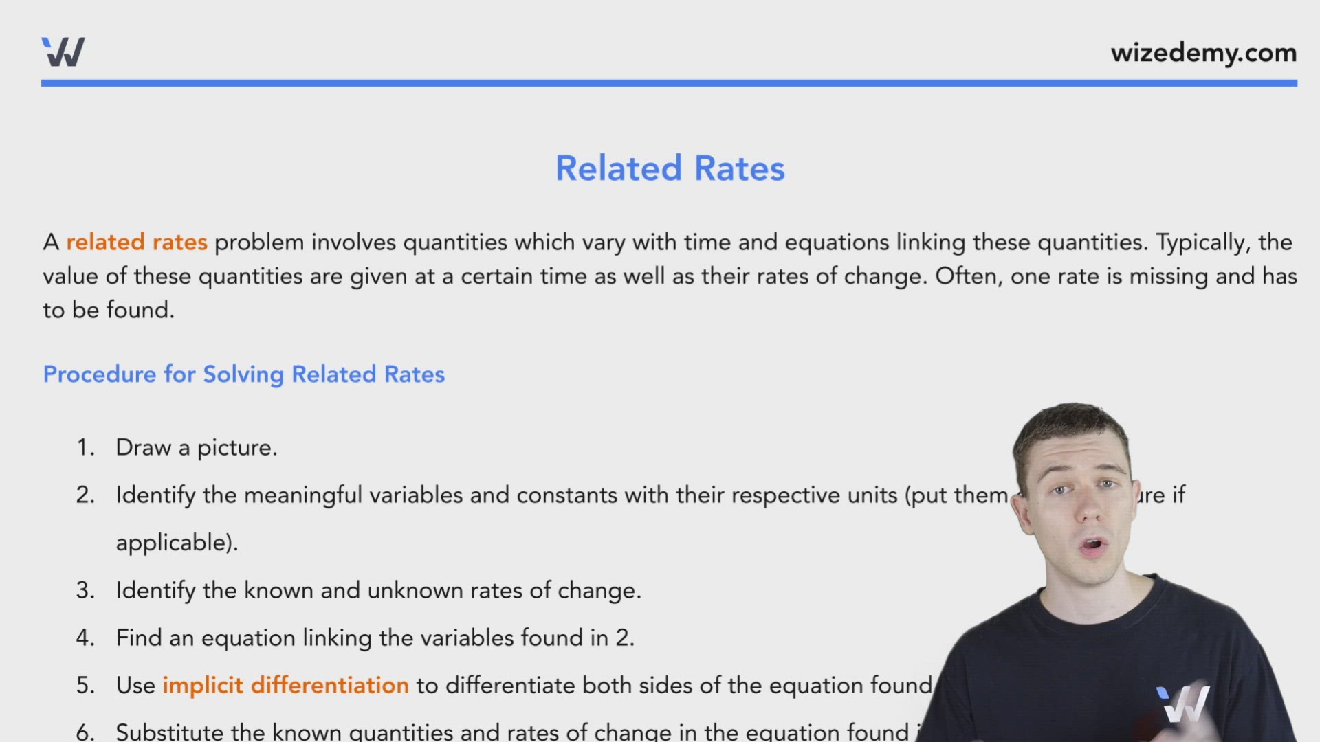 Related Rates - Wize University Calculus 1 Textbook | Wizeprep