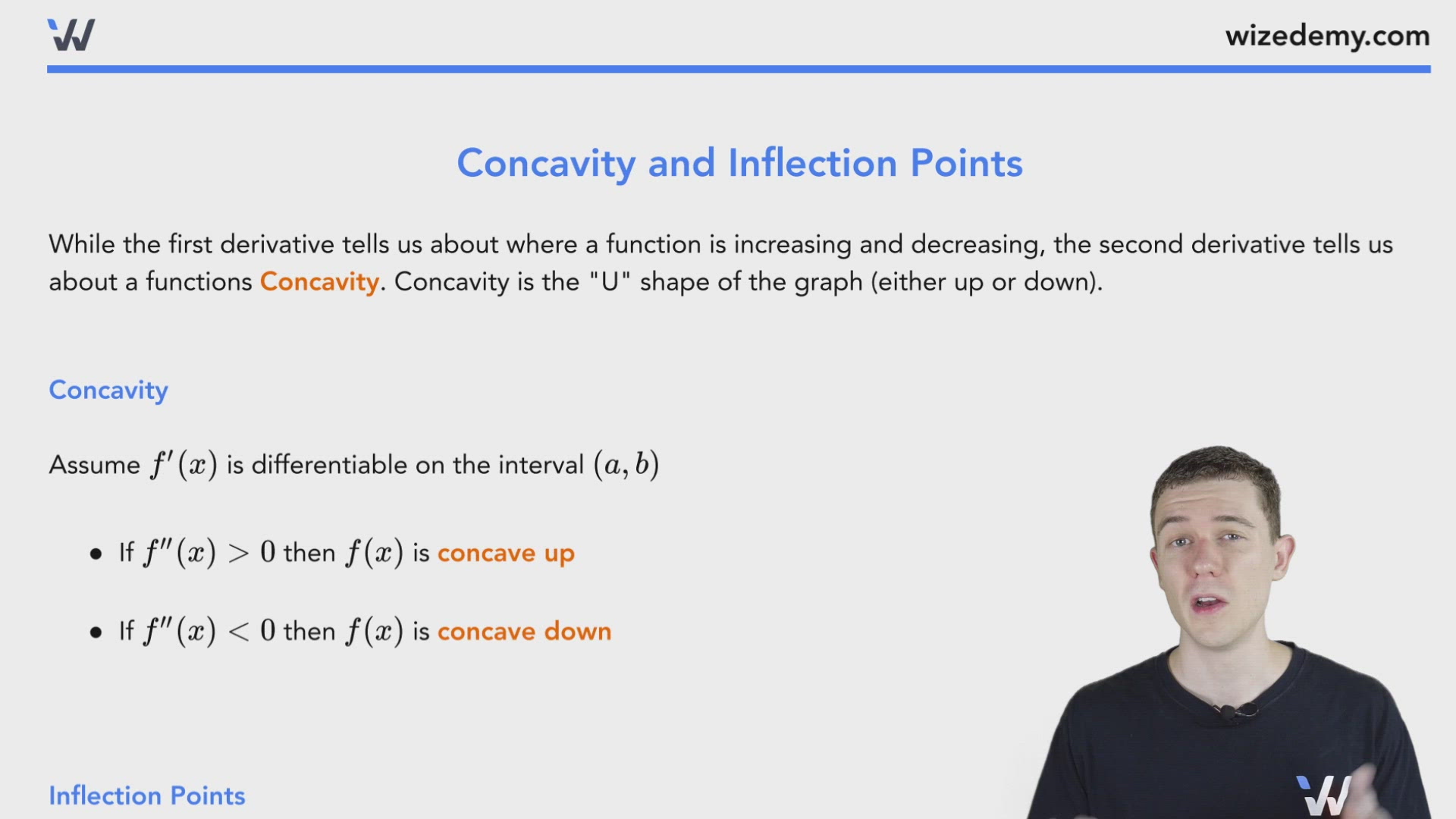 Concavity and Inflection Points - Wize University Calculus 1 Textbook ...