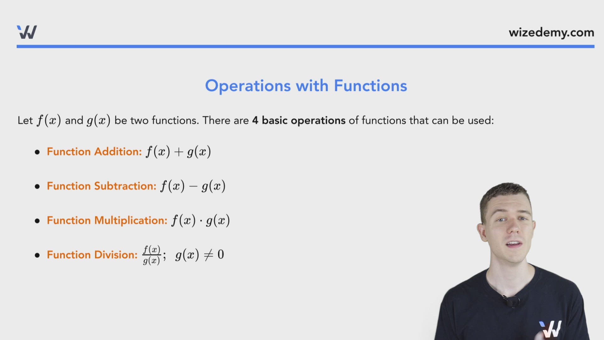 Operations with Functions - Wize University Calculus 1 Textbook | Wizeprep
