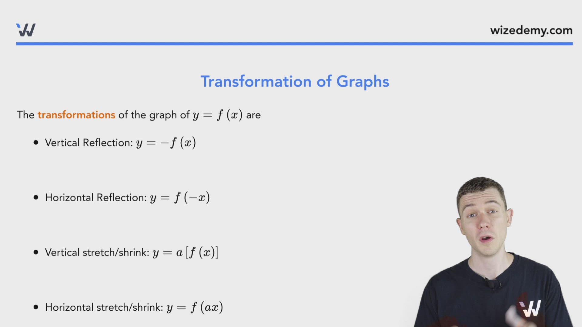 Transformations of Functions - Wize University Calculus 1 Textbook | Wizeprep