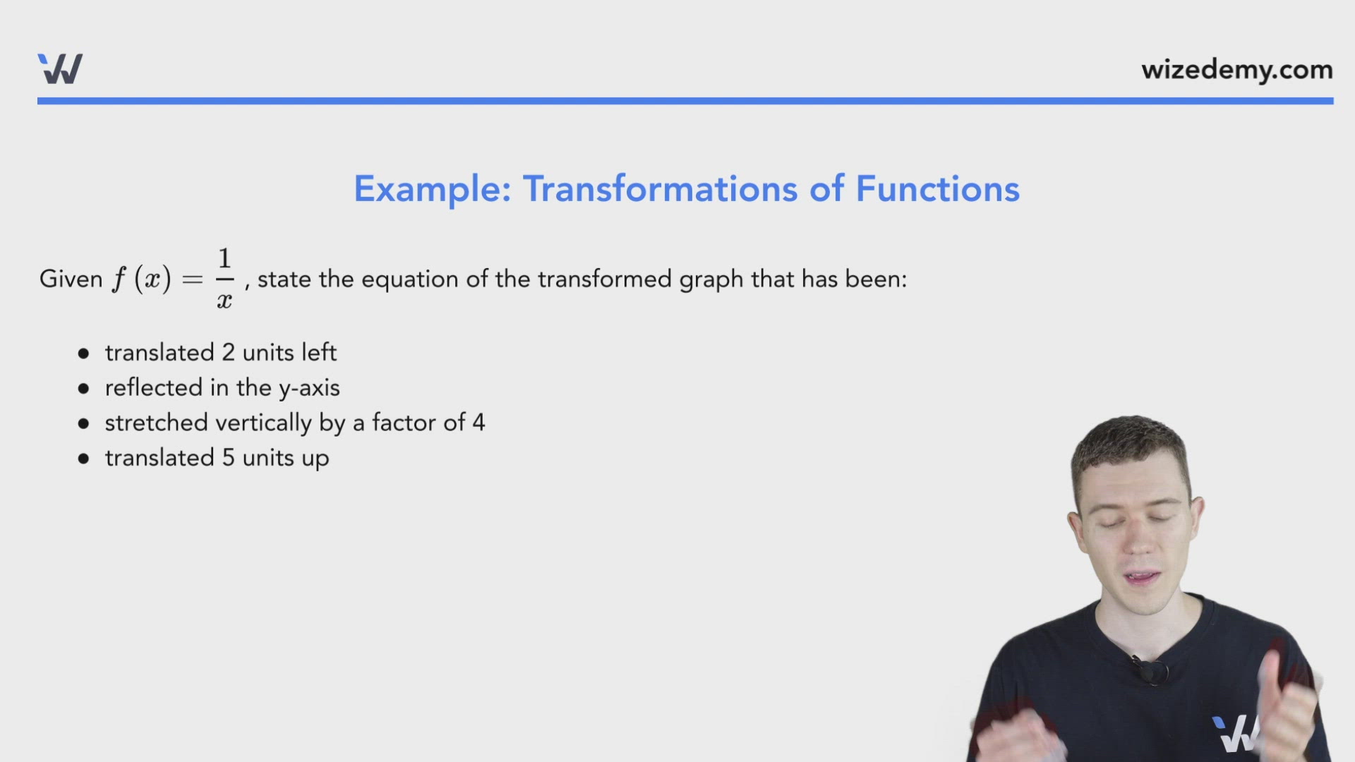 Transformations of Functions - Wize University Calculus 1 Textbook | Wizeprep