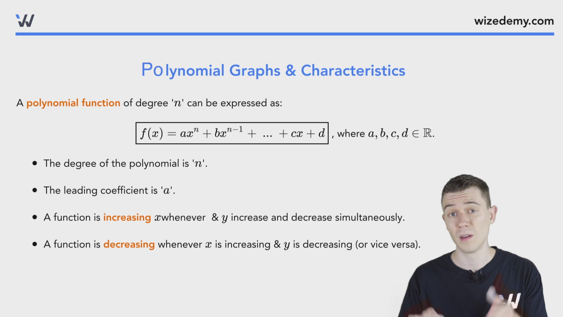 Polynomial Graphs & Characteristics - Wize High School Grade 12 Pre ...