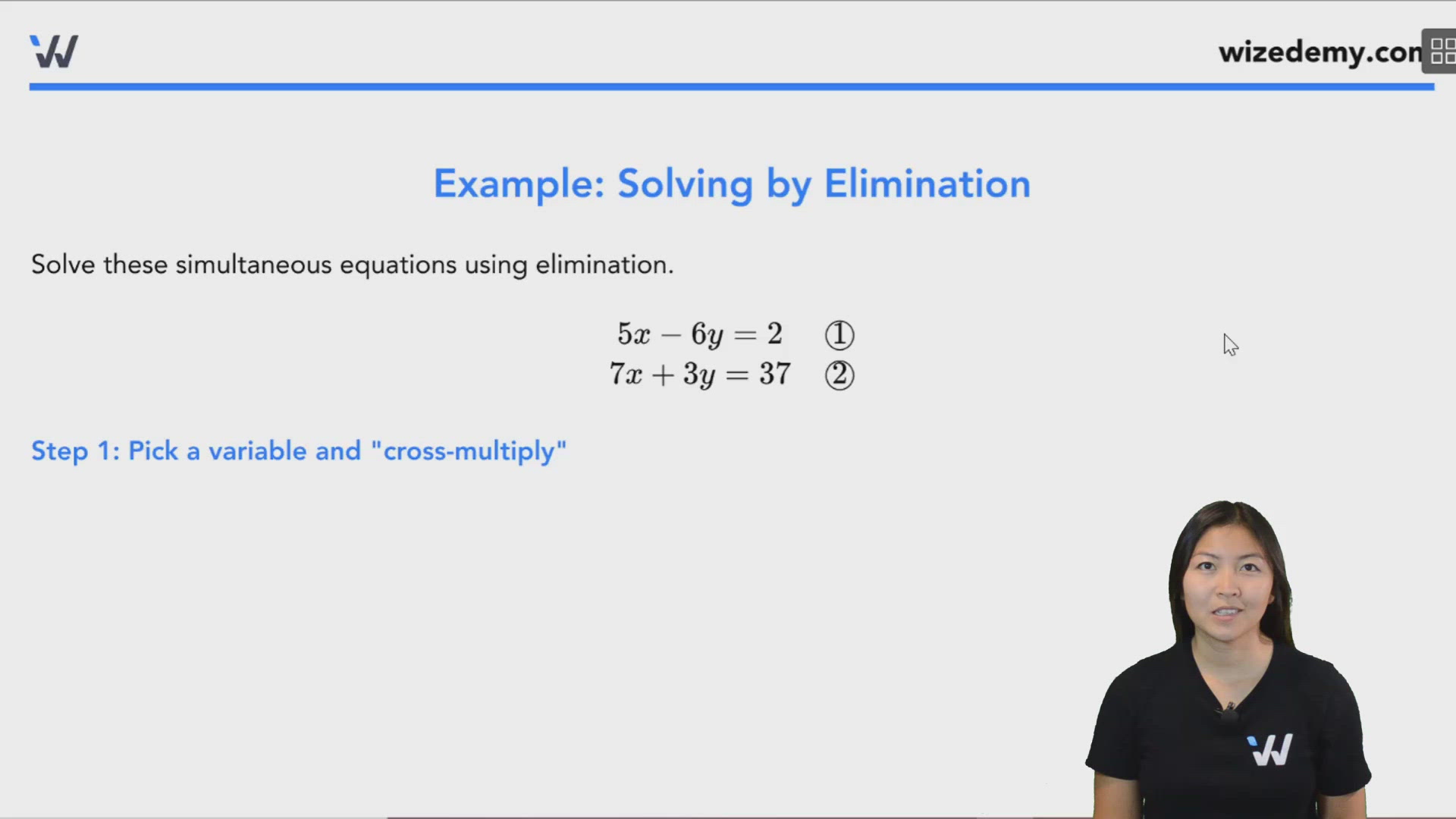 Solving by Elimination (Part 2) - Wize High School Grade 10 Math ...
