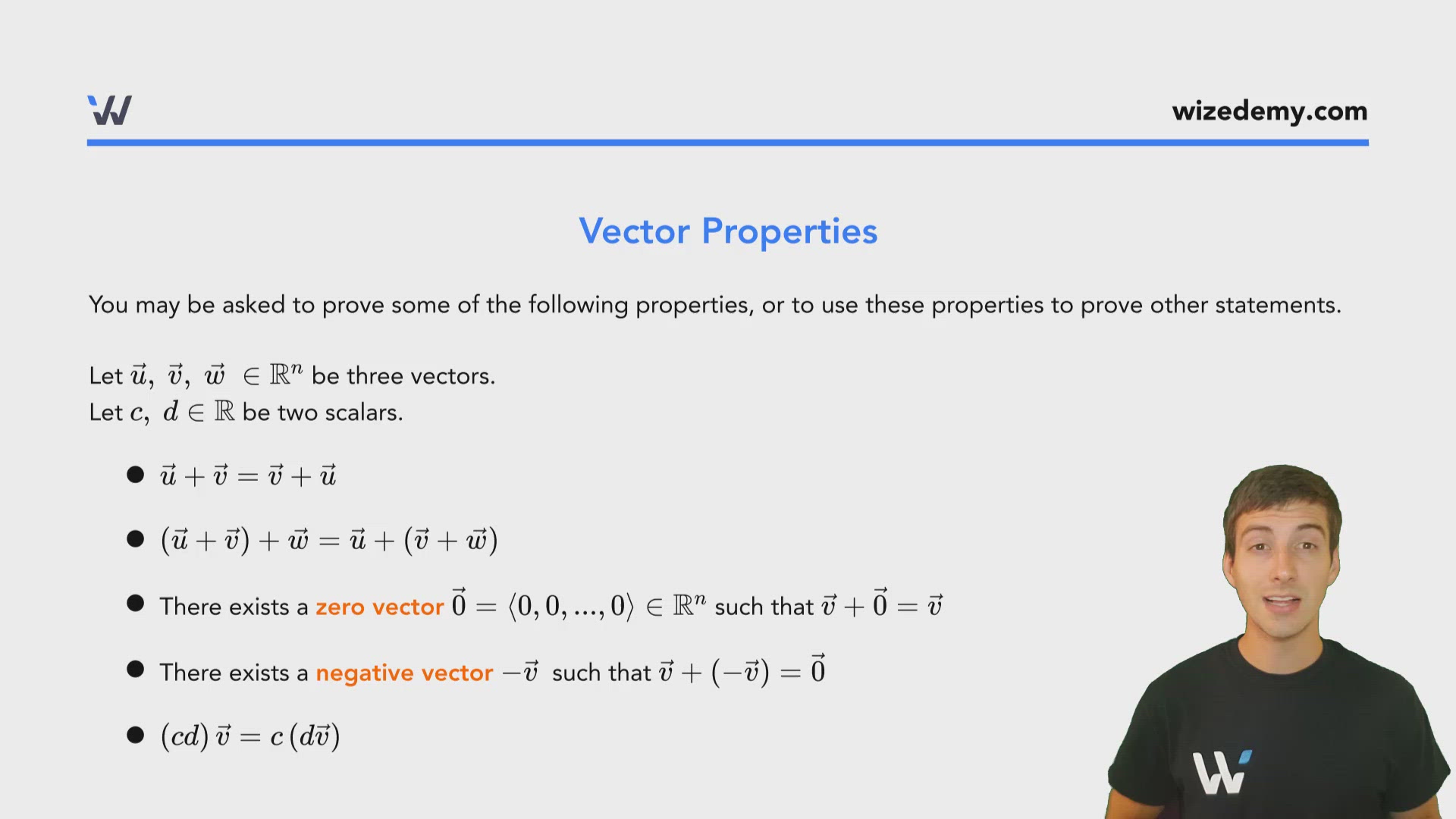 Vector Properties - Wize University Linear Algebra Textbook | Wizeprep