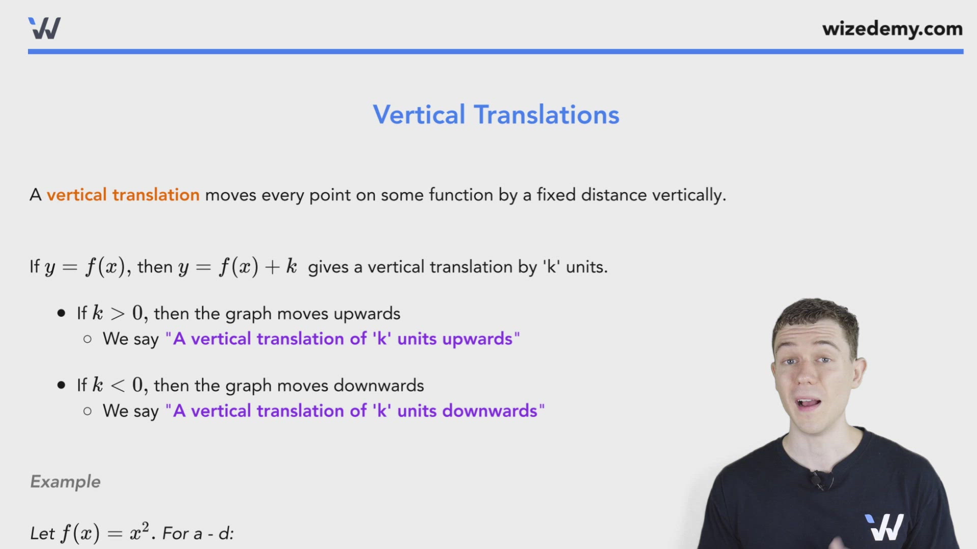 Vertical & Horizontal Translations - Wize High School Grade 12 Pre ...