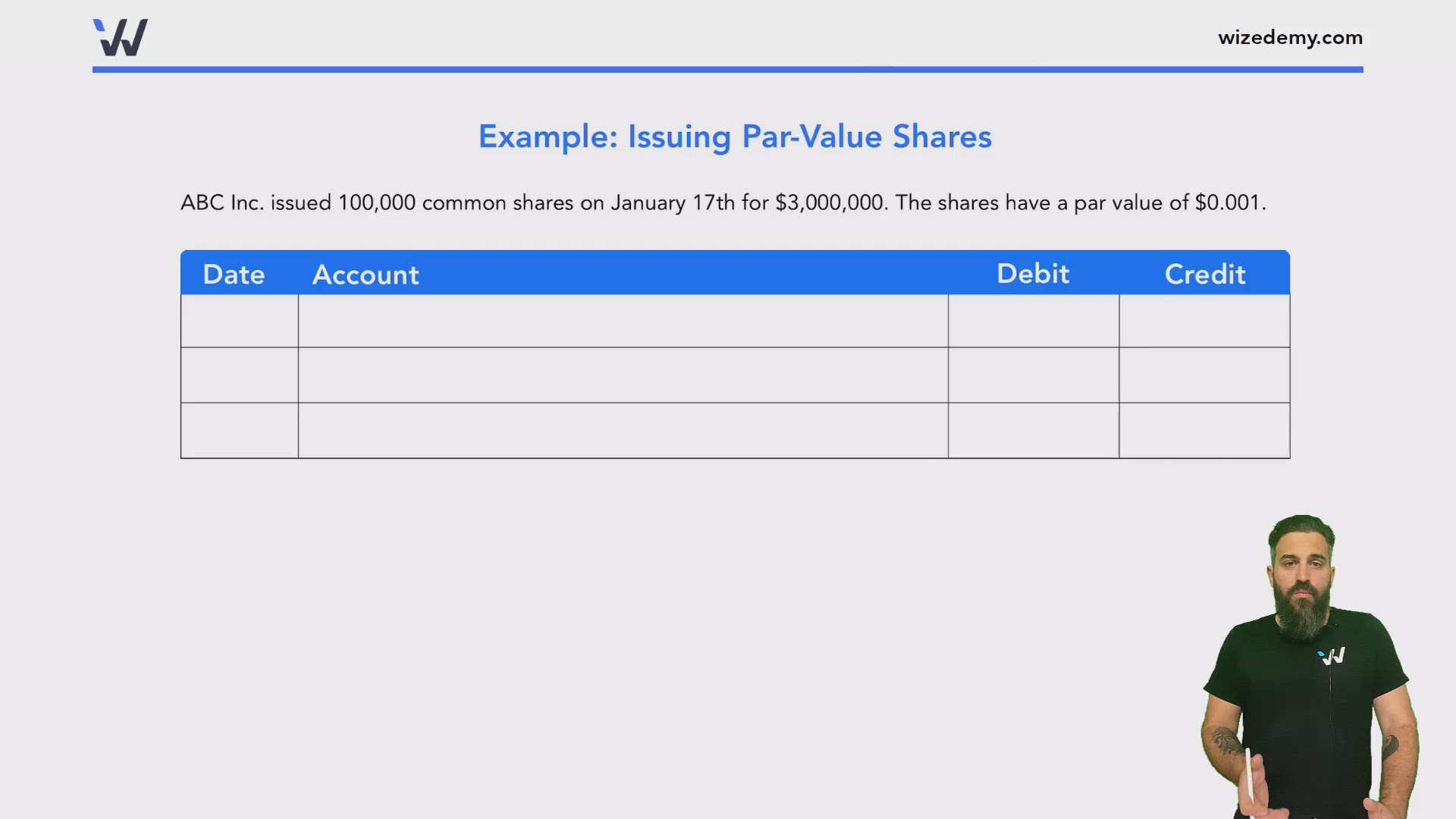 Issuing Par-Value Shares - Wize University Introduction to Financial ...