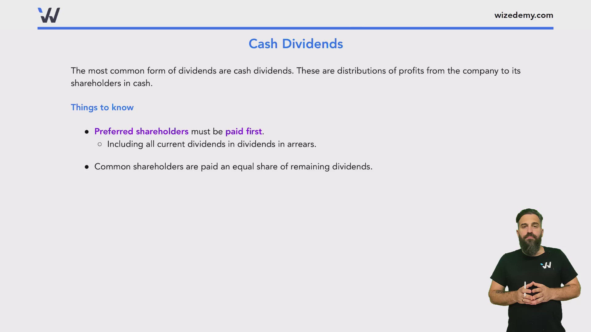 Cash Dividends - Wize University Introduction to Financial Accounting ...