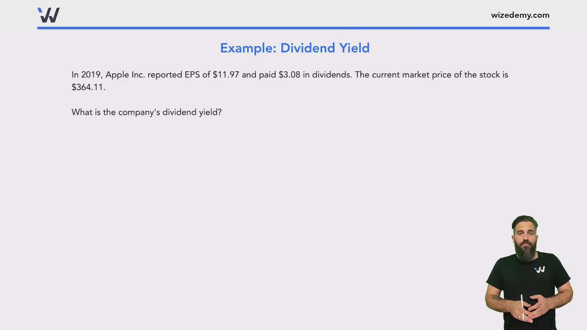 Dividend Yield - Wize University Introduction to Financial Accounting ...