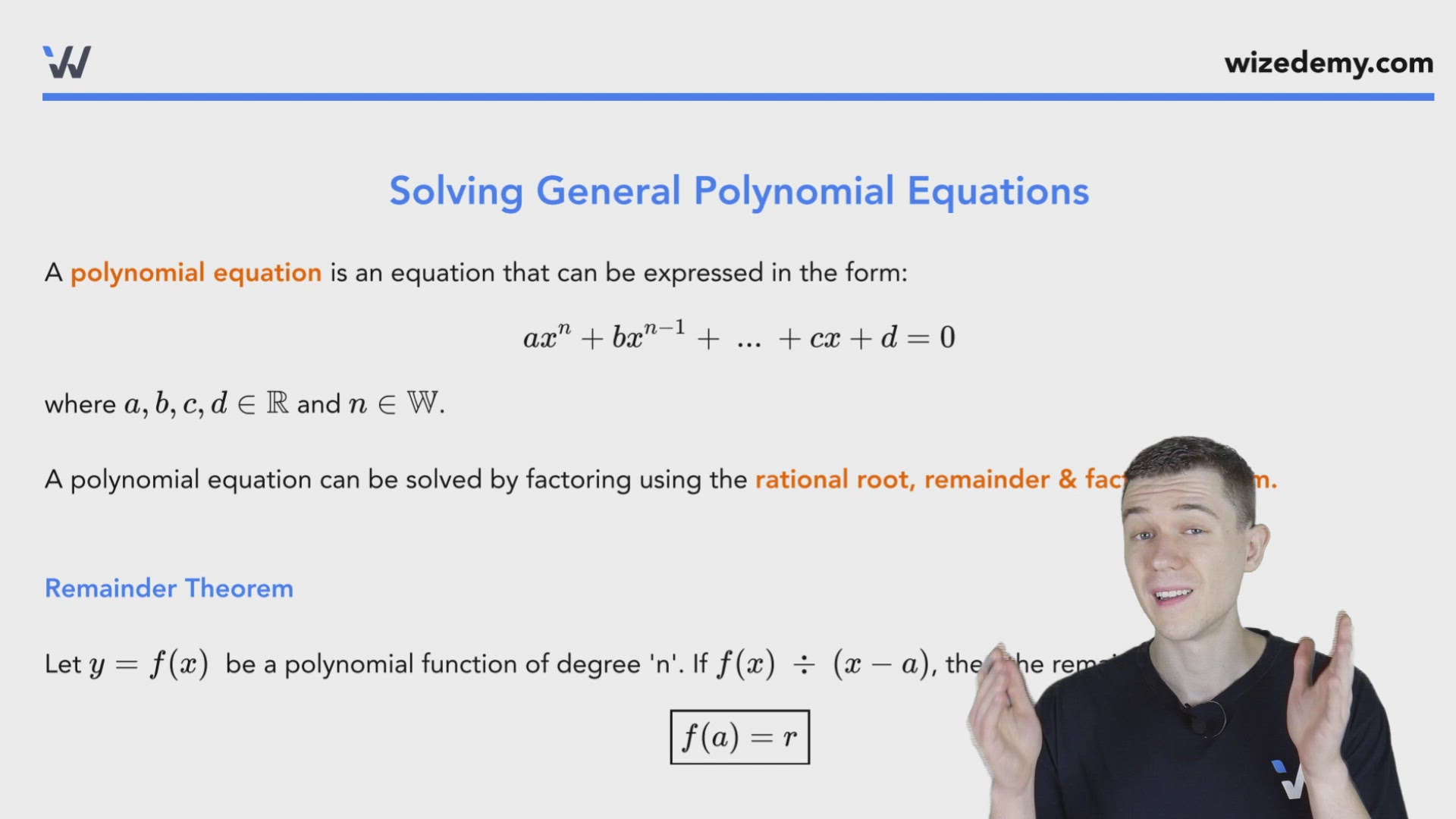 Solving General Polynomial Equations Wize High School Grade 12 Pre Solving General Polynomial Equations Wize High School Grade 12 Pre