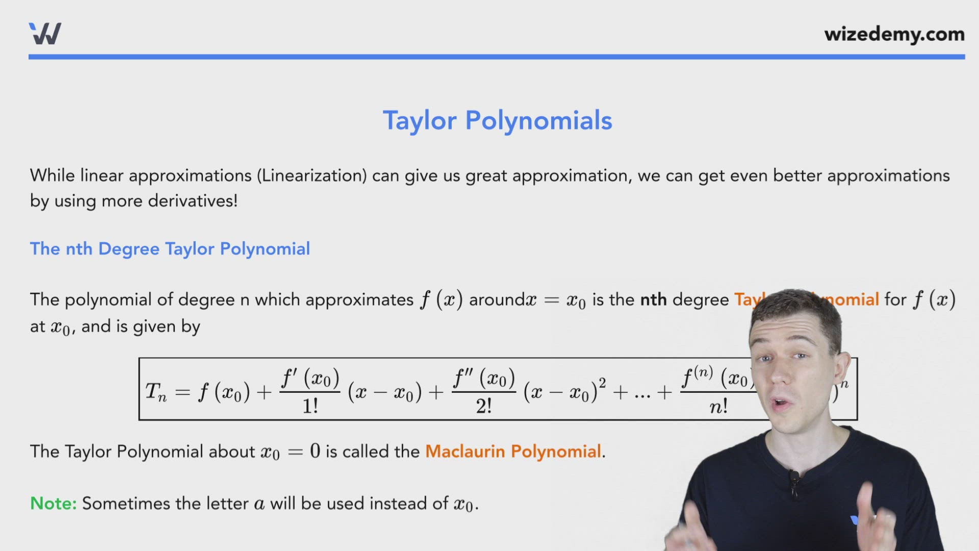 Taylor and MacLaurin and Polynomials - Wize University Calculus 1 ...