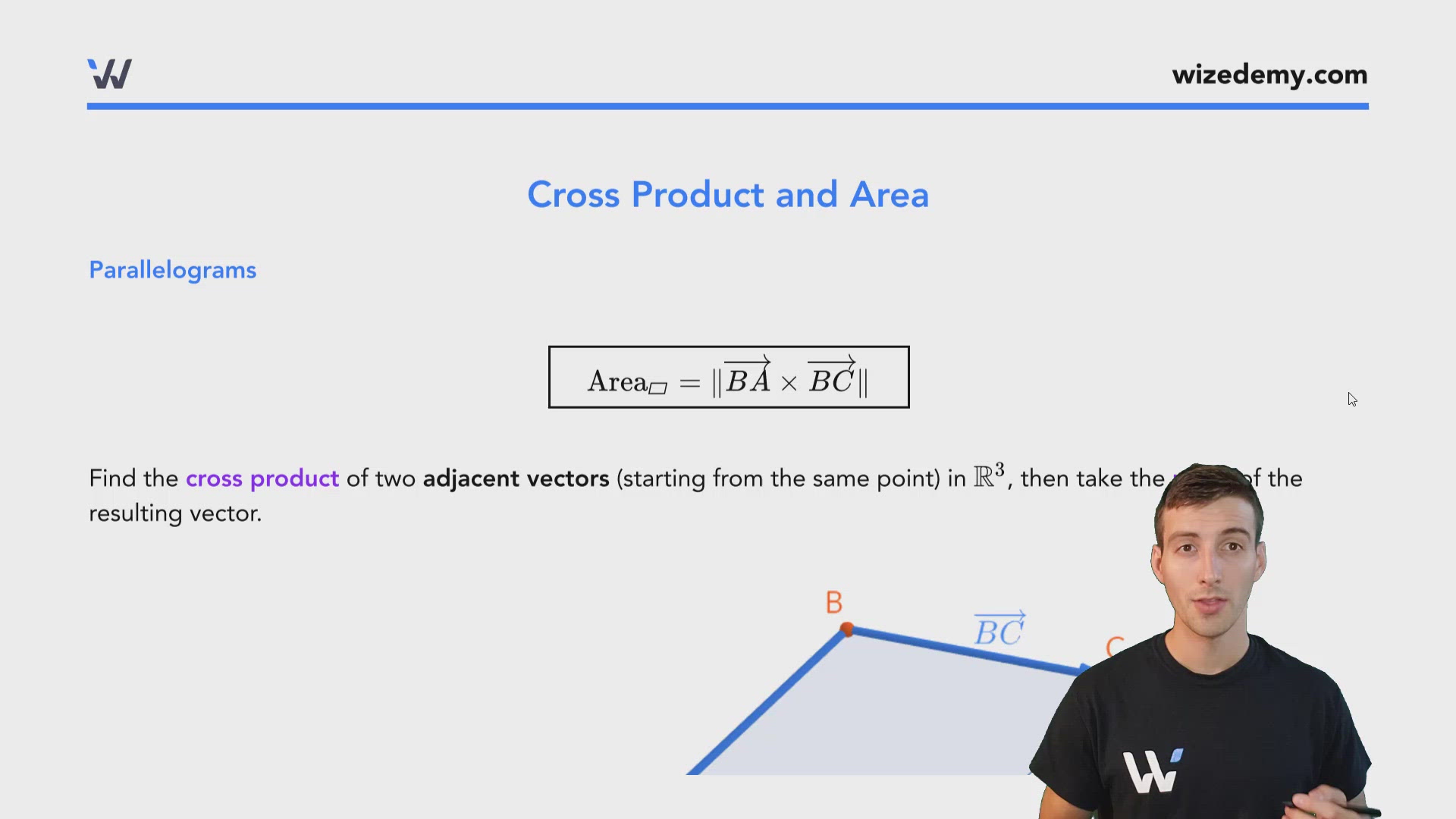 Cross Product and Area - Wize University Linear Algebra Textbook | Wizeprep