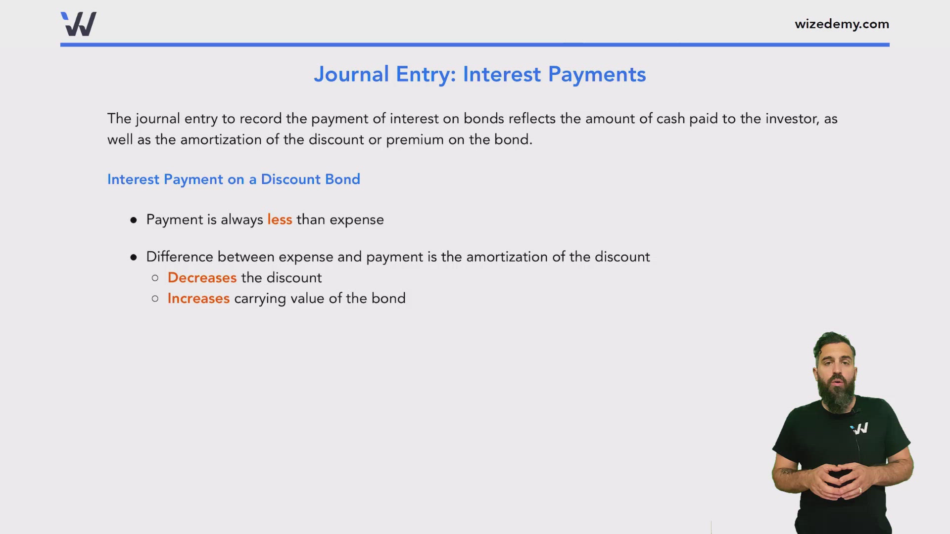 Recording a Coupon Payment - Wize University Introduction to Financial ...