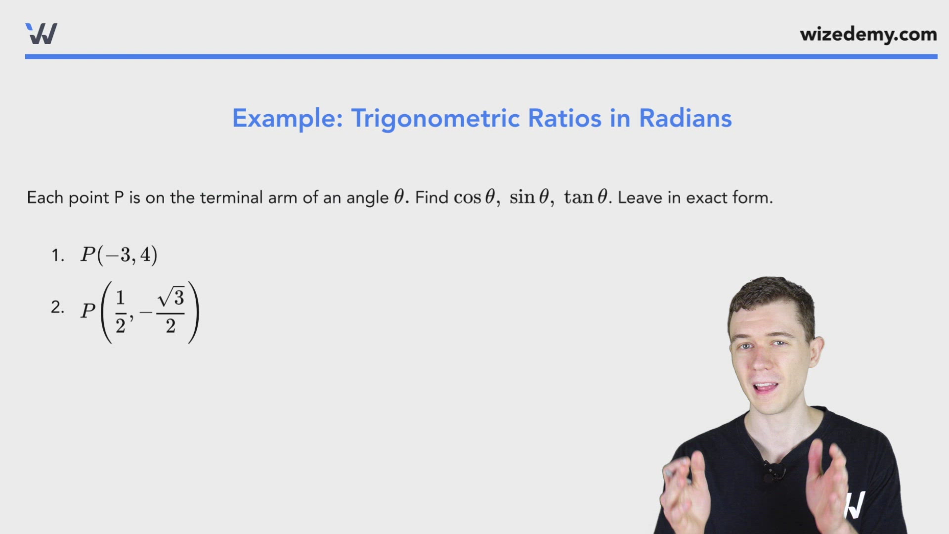Trigonometric Ratios in Radians - Wize High School Grade 12 Pre ...