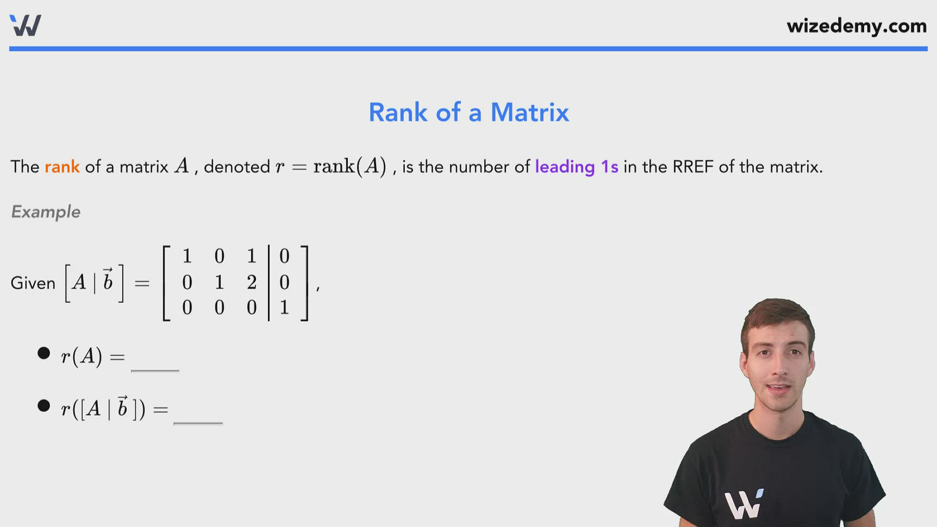 Rank Of A Matrix Wize University Linear Algebra Textbook Wizeprep Rank Of A Matrix Wize University Linear Algebra Textbook Wizeprep