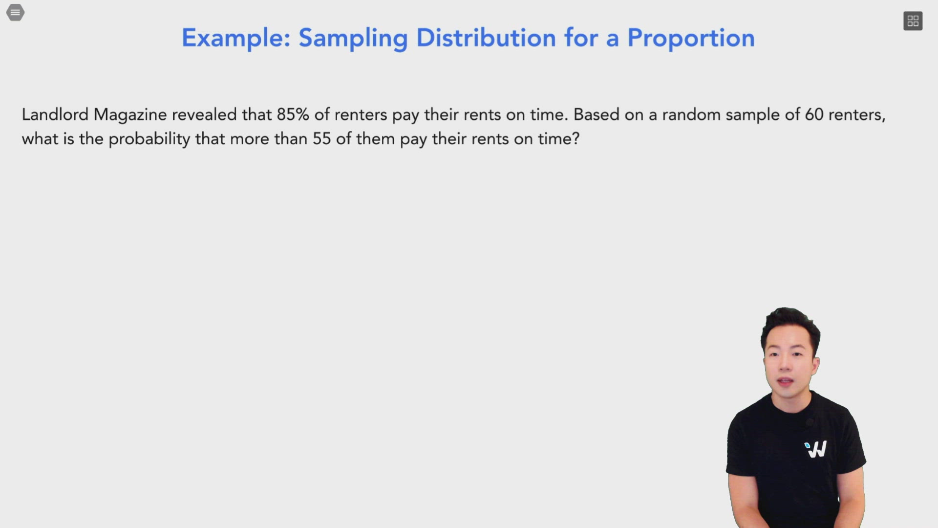Sampling Distribution For A Proportion Wize University Statistics