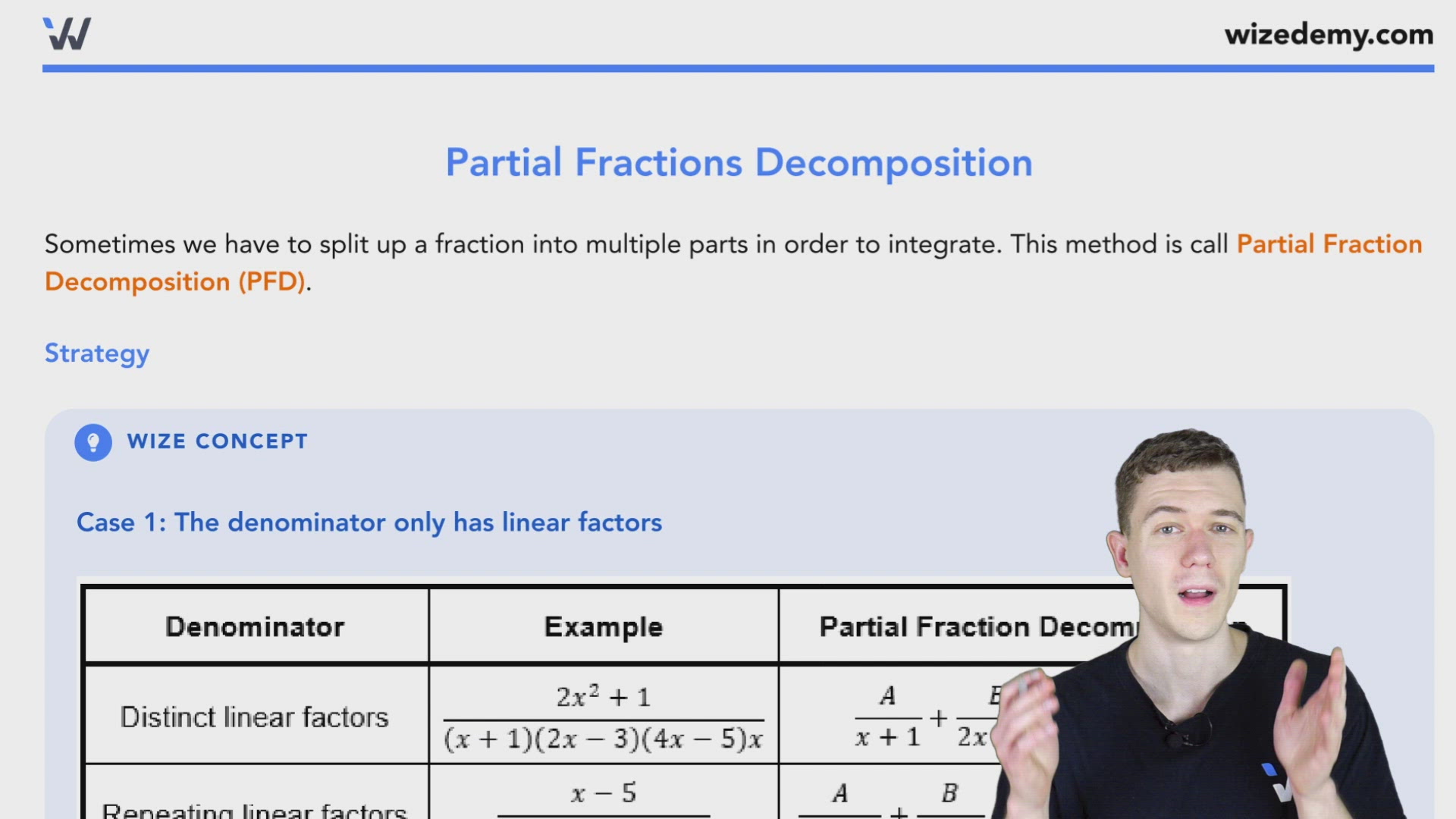 Partial Fractions - Wize University Calculus 1 Textbook | Wizeprep
